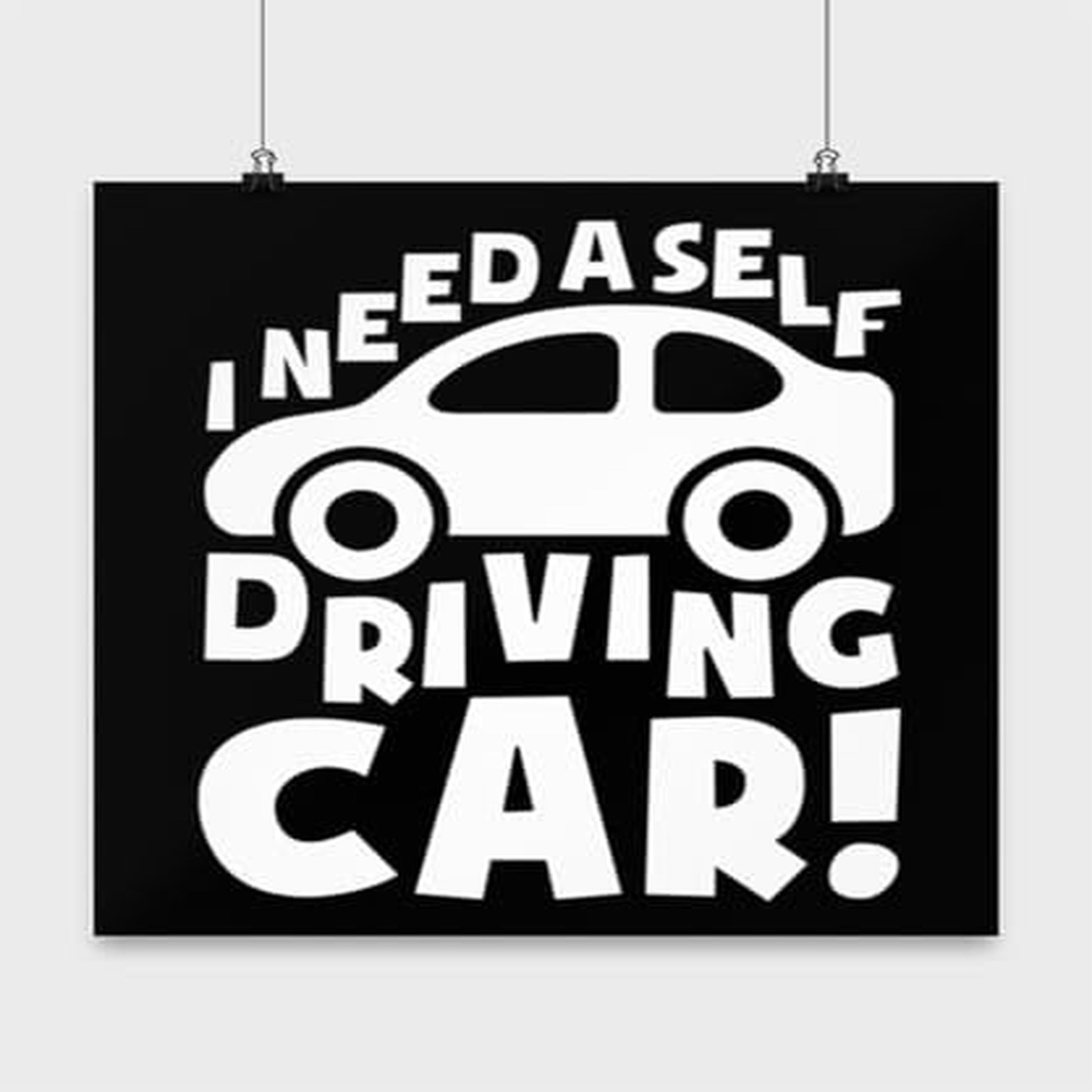 Self-Driving Car Poster 13x13in | Futuristic EV Wall Art Gift for Car ...
