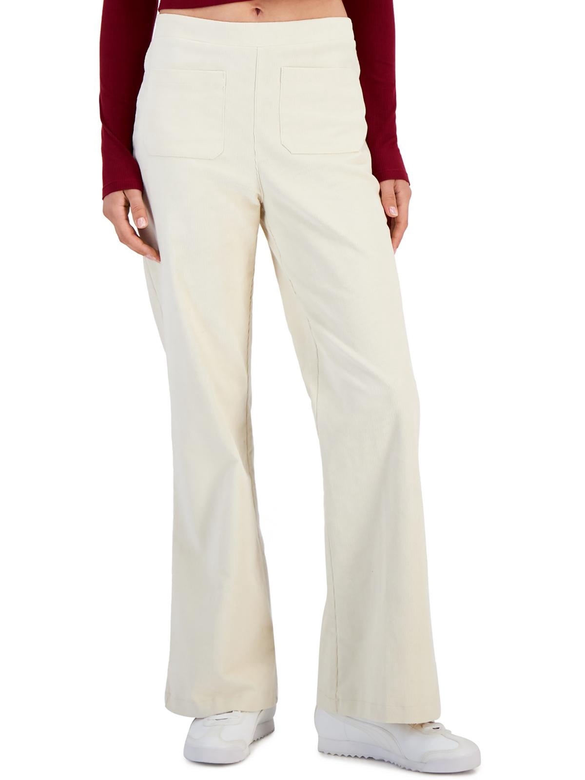 Self E Womens Juniors High Rise Ribbed Wide Leg Pants - Walmart.com