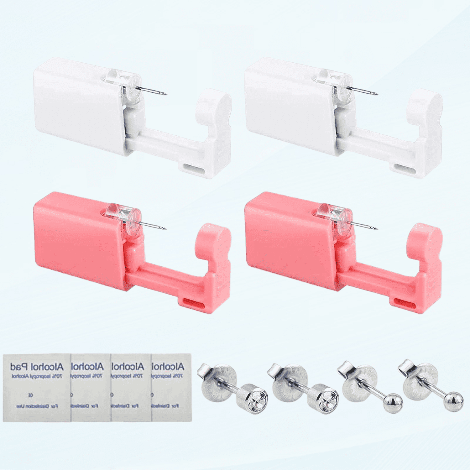 Self Ear Piercing Gun Kit, 4 Pack Disposable Self Ear Piercing Set ...