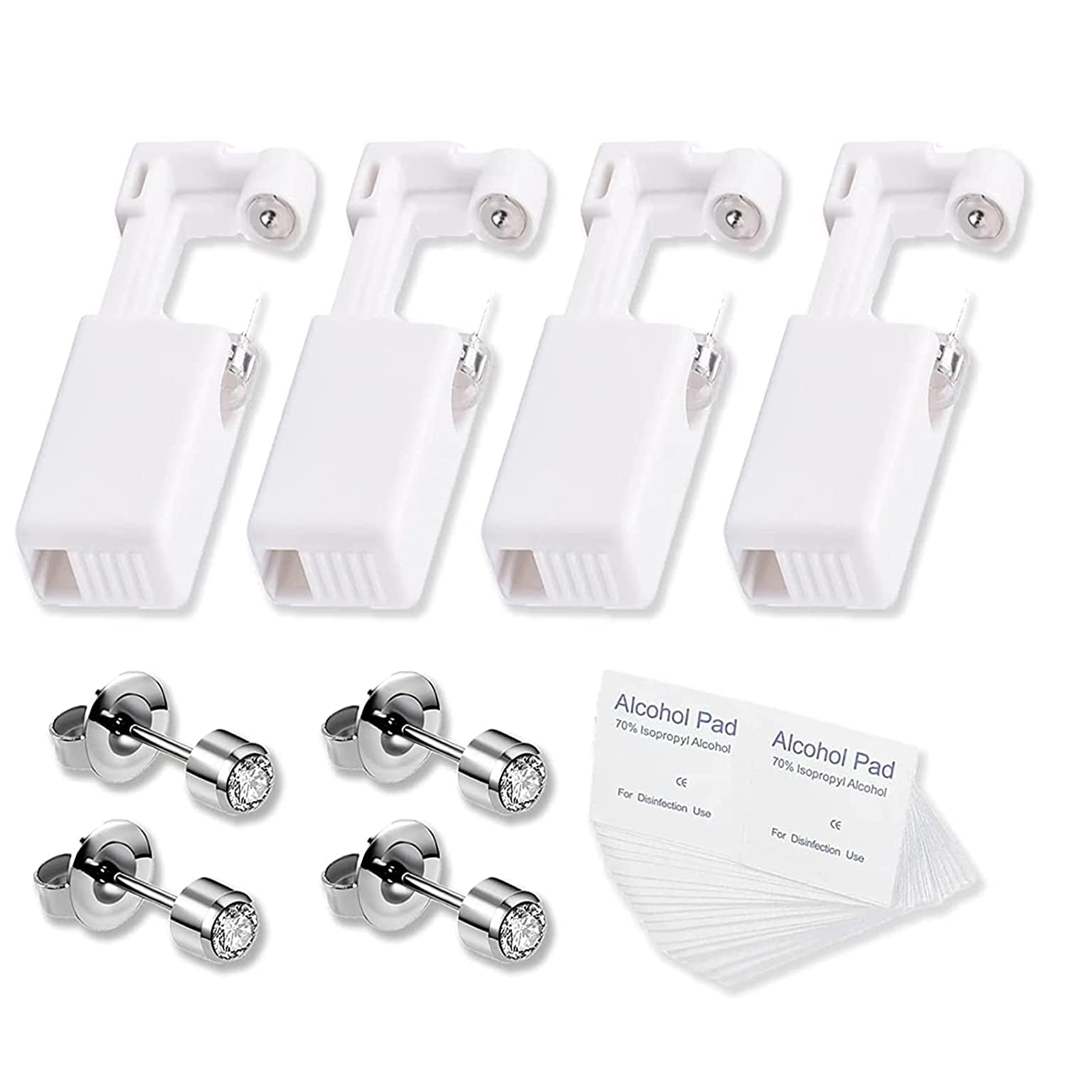 Self Ear Piercing Kit - 4 Pack Ear Piercing Kit Disponsable Self Ear ...