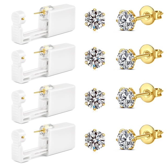 Self Ear Piercing Kits â 4 Pack Disposable Self Ear Piercing Gun, Ear ...