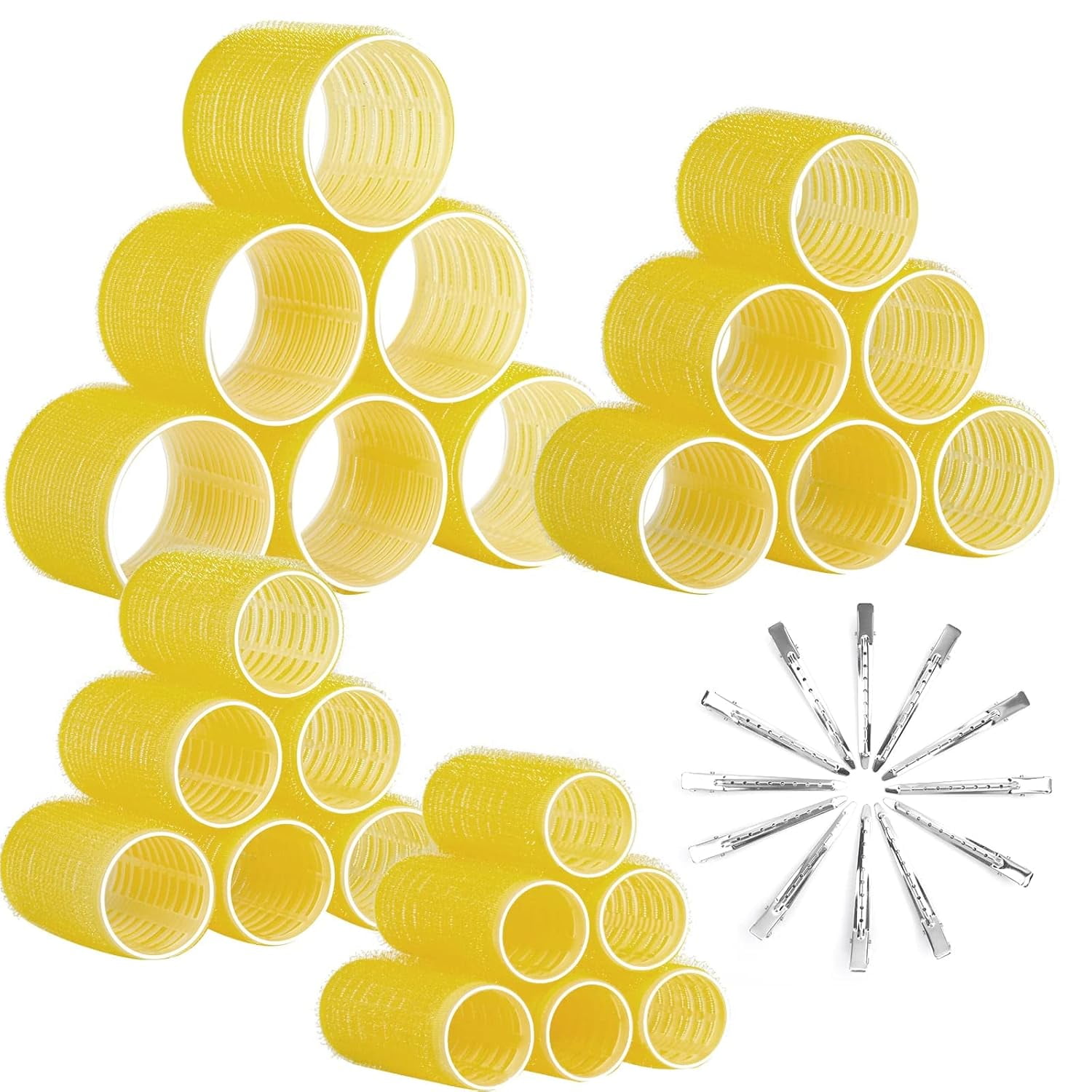 Self Grip Hair Rollers Curlers Set 36Pcs, Hair Roller Sets 4 Sizes ...