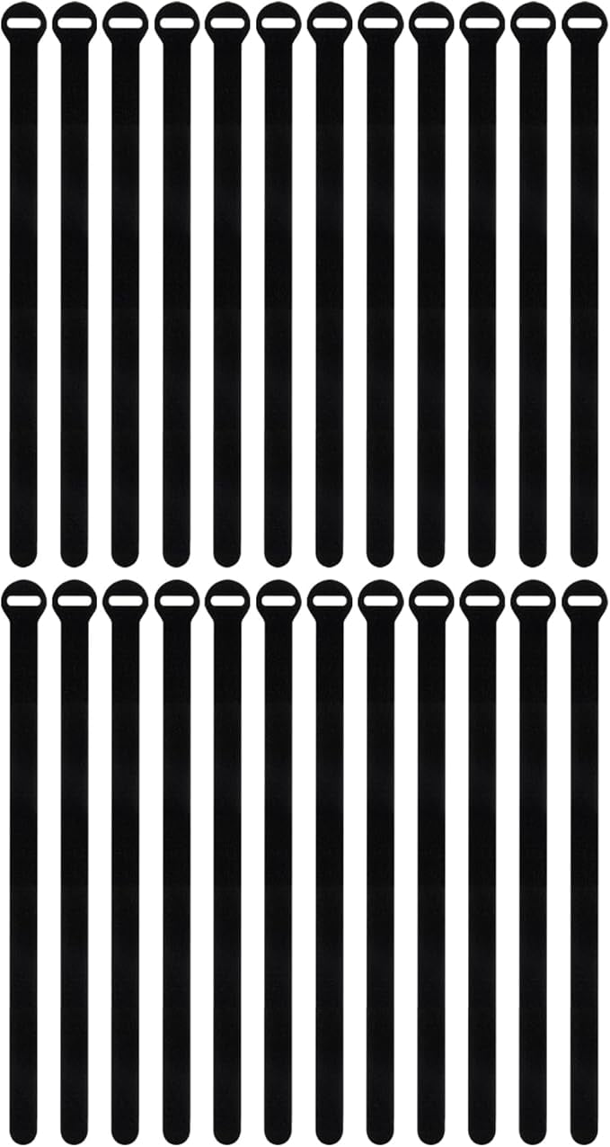 Self-Gripping Cable Ties by Wrap-It Storage, Black, 15 Inch Straps (24 ...