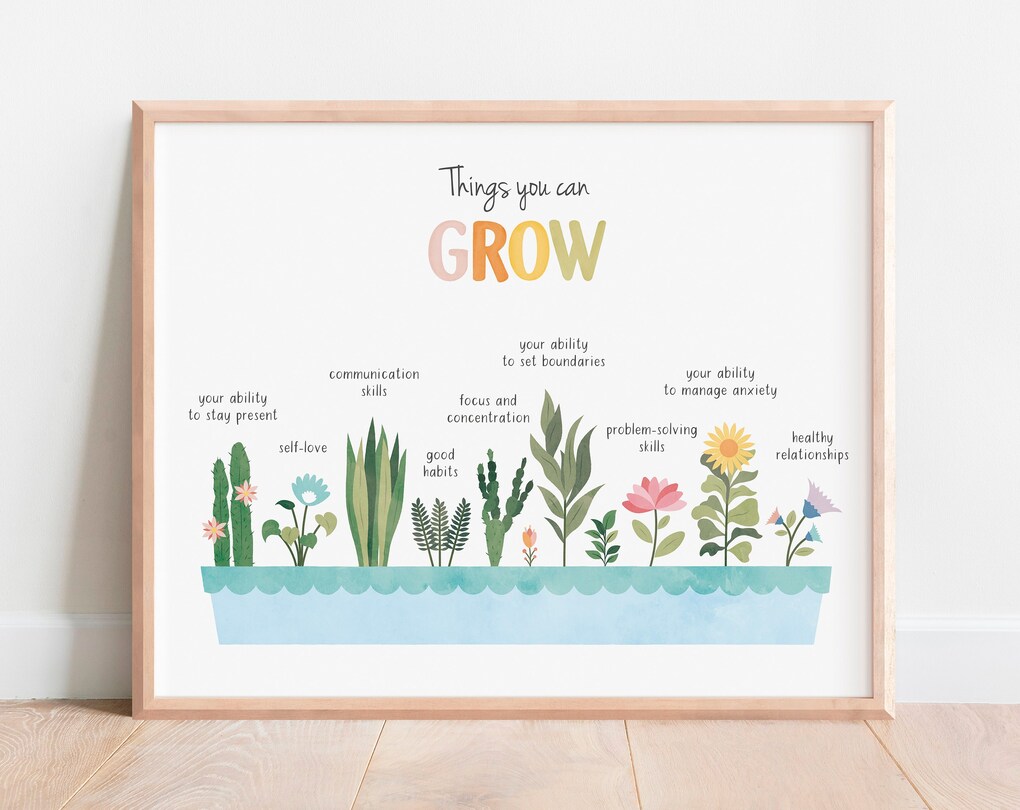 Self-Growth, Mindfulness, Therapy Office Decor, Mental Health, Growth ...