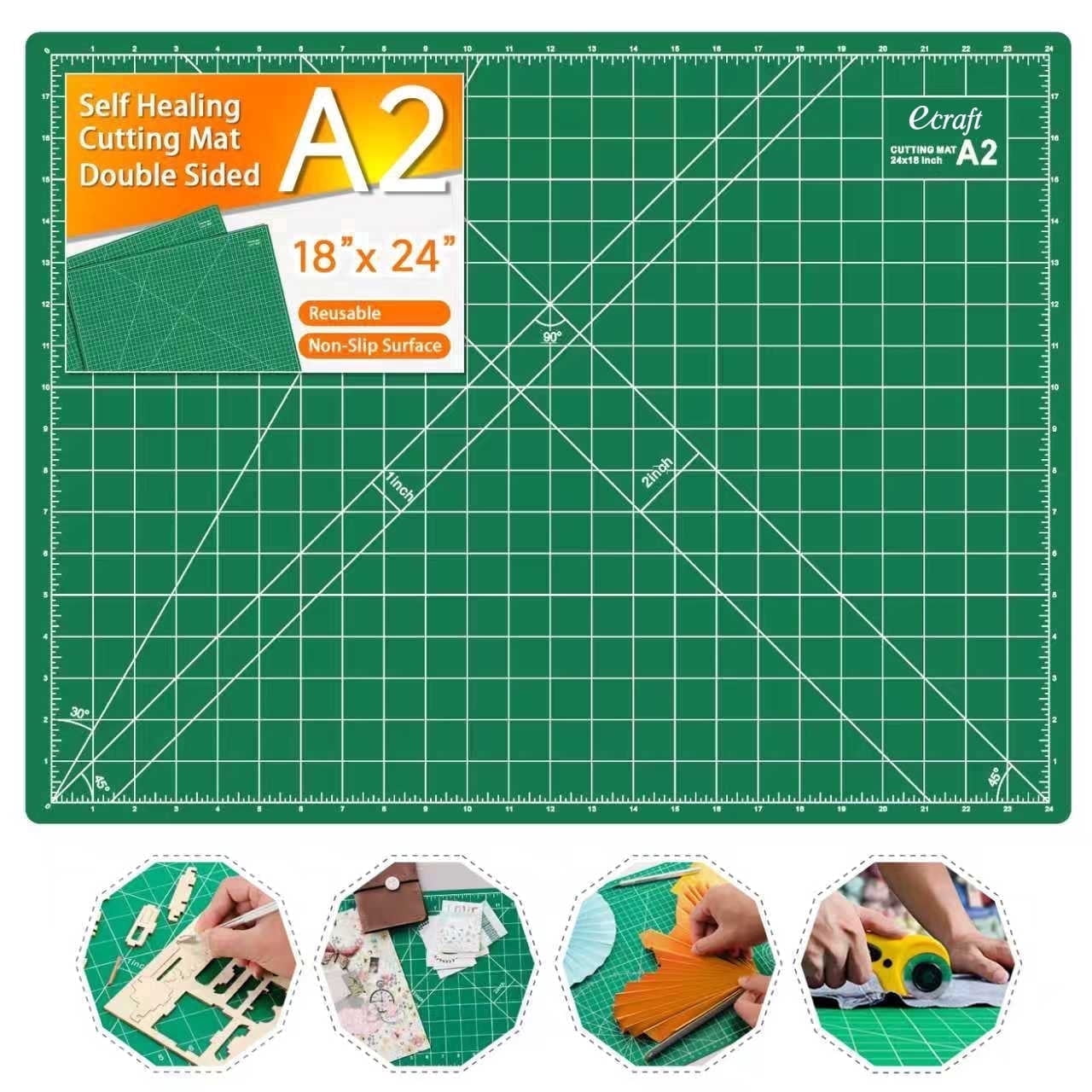 Self Healing Cutting Mat 18"x24", A2, Rotary Fabric Cutting Mat for ...