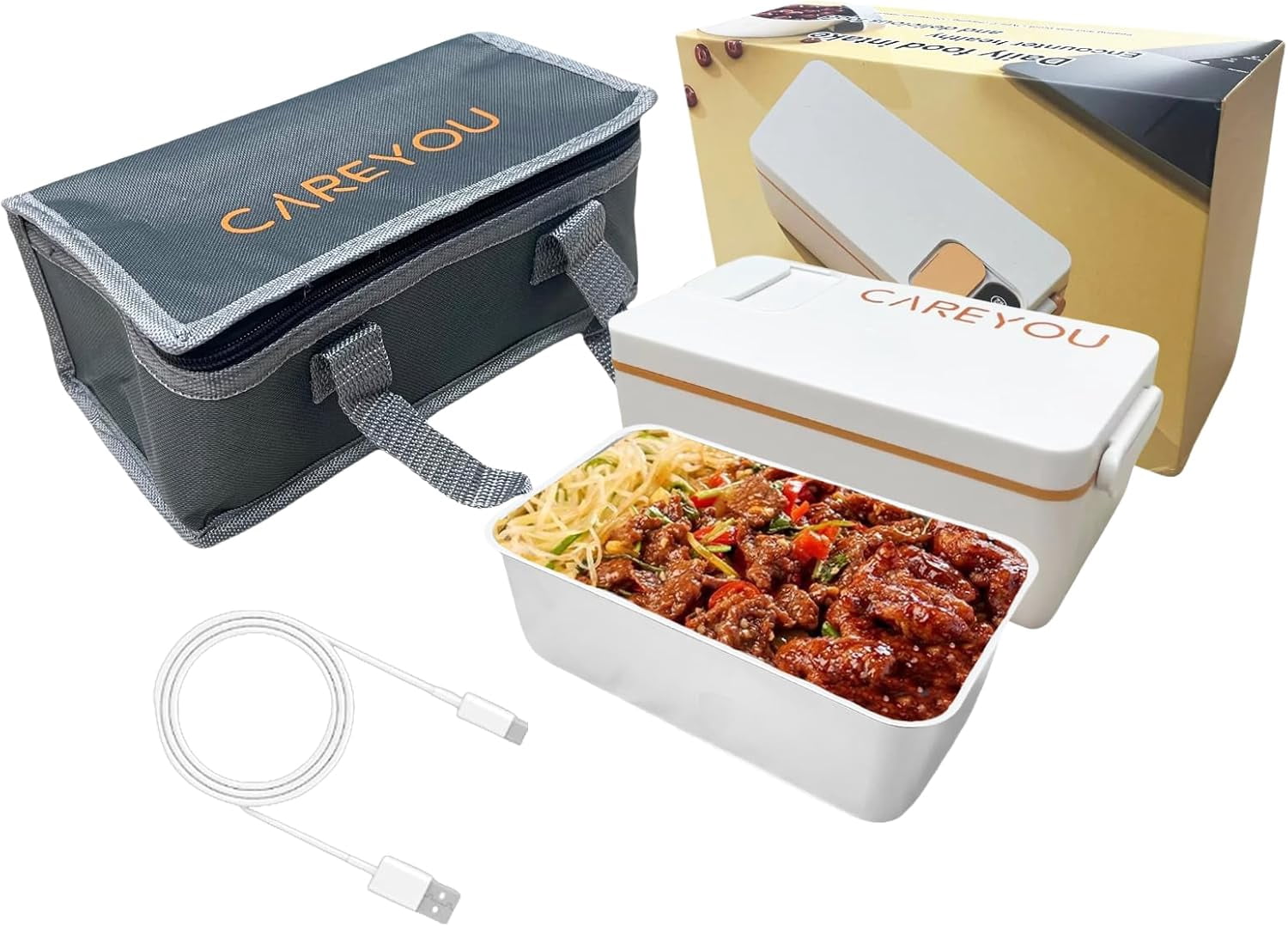 Self-Heating Lunch Box, Compact Portable Food Warmer with Double Sealed ...