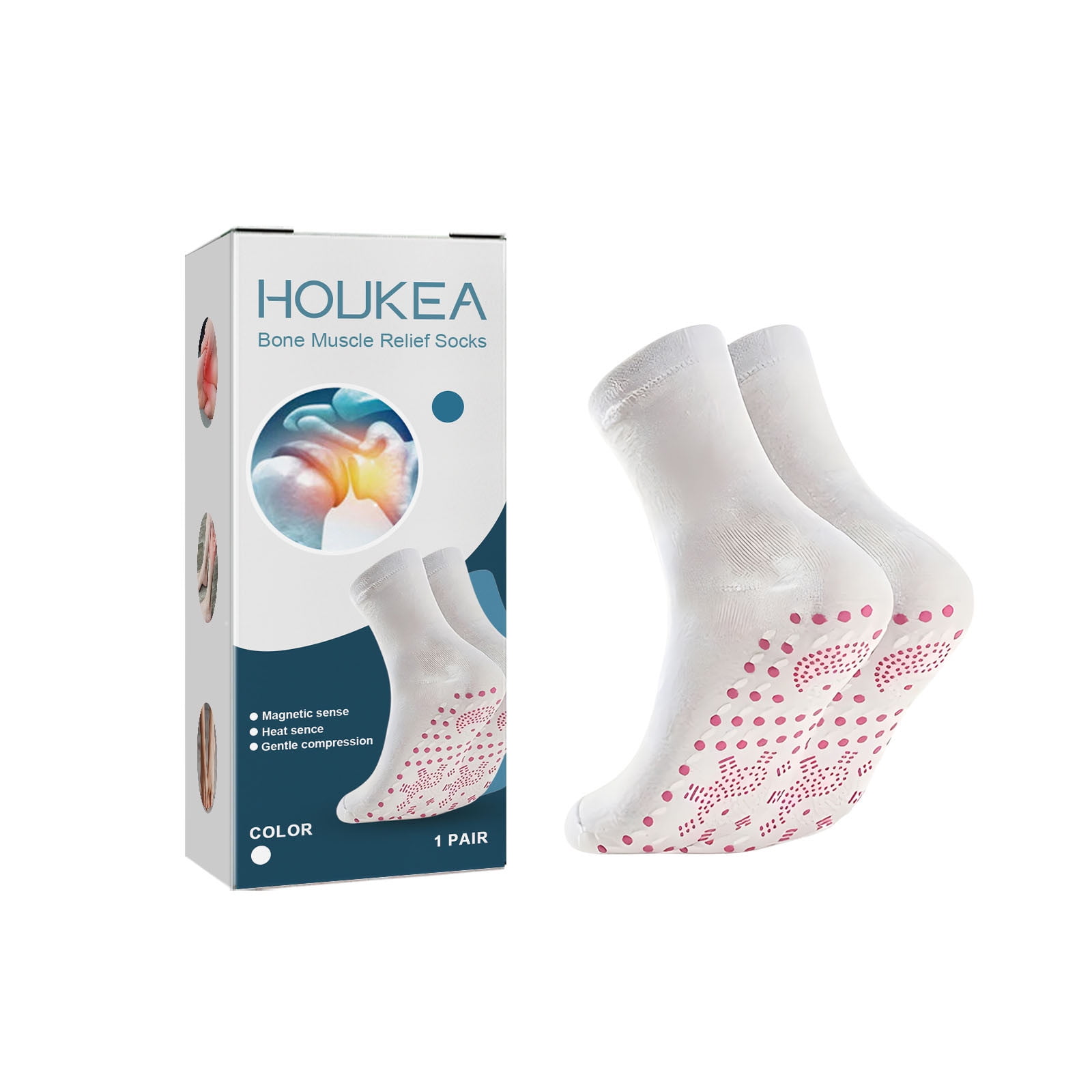Self Heating Moxibustion Massage Socks with Non Slip Indoor,Relieve ...