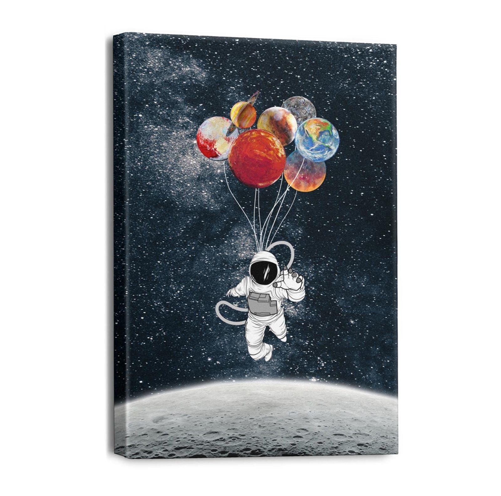Self-Improvement Canvas Print spaceman and Planet Creative Picture ...