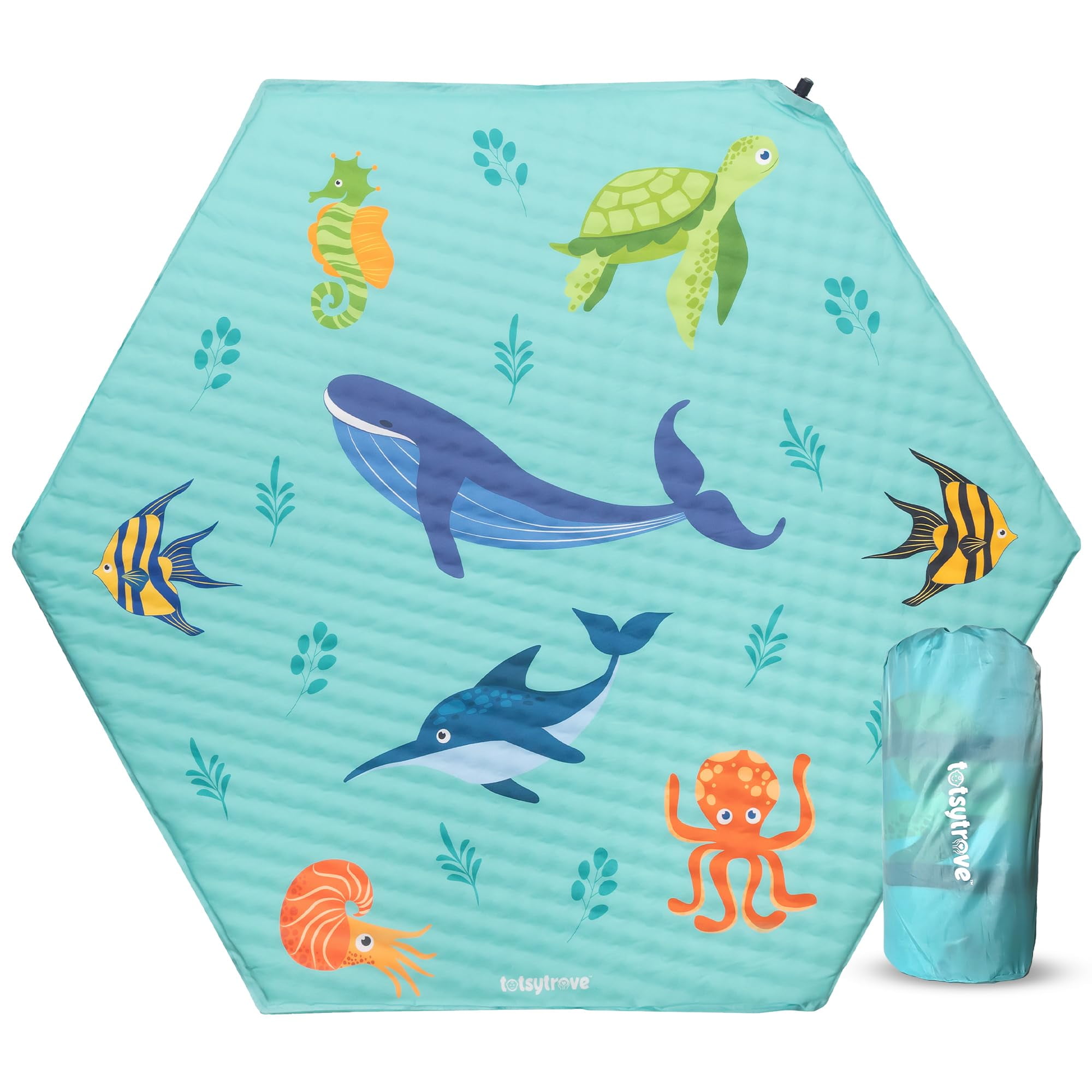 Self Inflating Hexagon Playpen MMF7 Mat - 52" x 45" Cushioned Portable ...