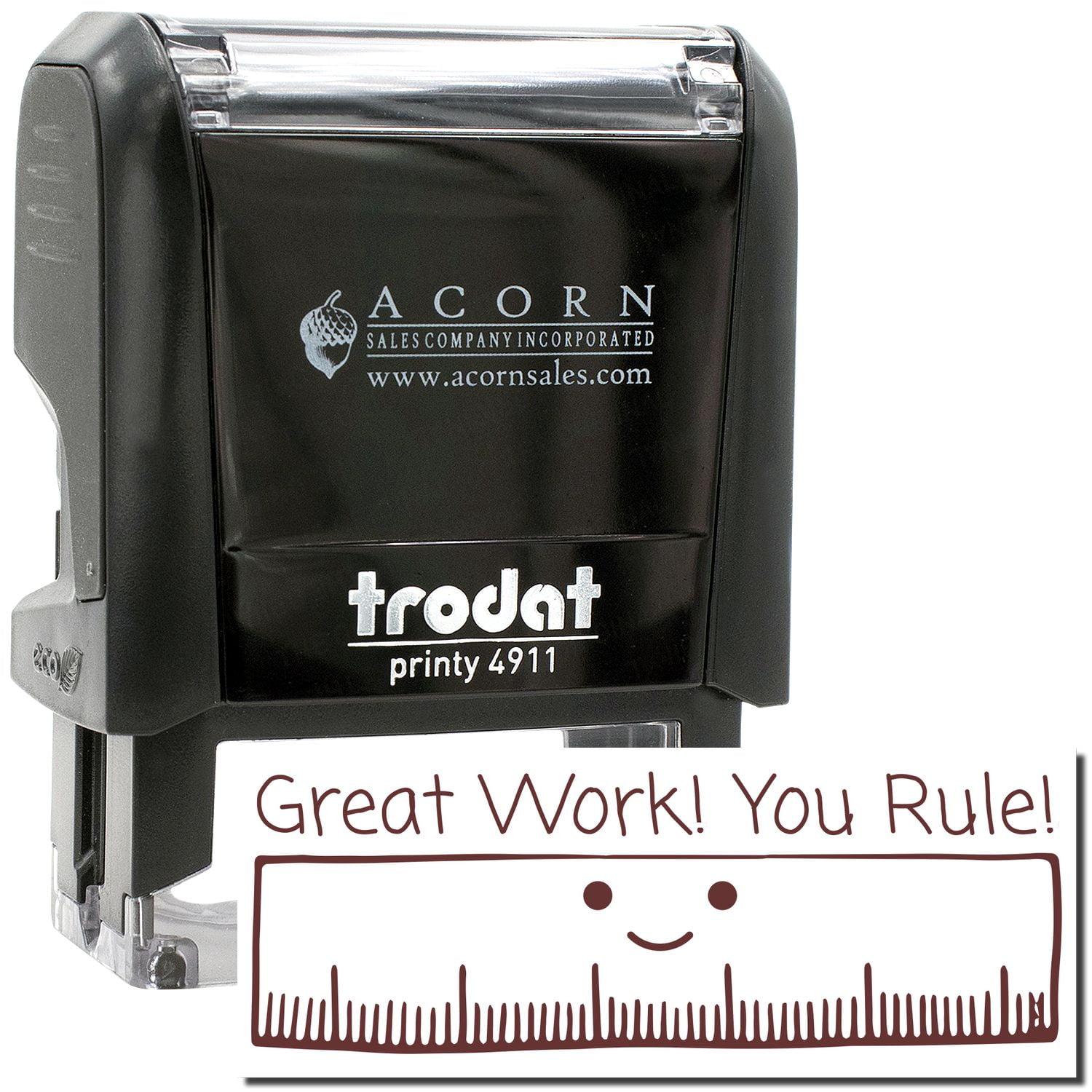 Self-Inking Great Work You Rule Stamp, Trodat Printy 4911, Press and Print Stamping, Impression ...