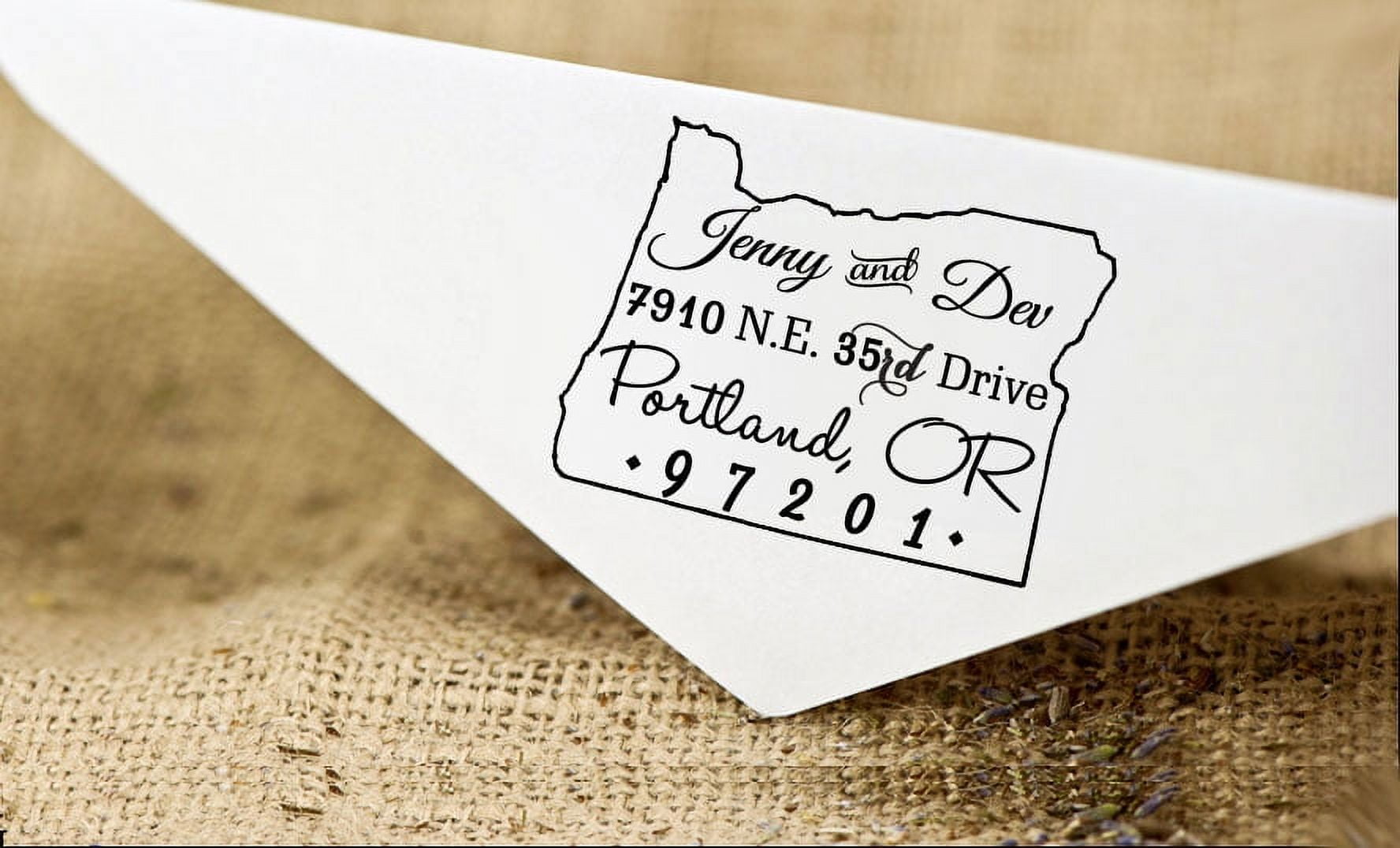 Self Inking Oregon State Map Stamp Custom Return Address Rubber Stamp ...