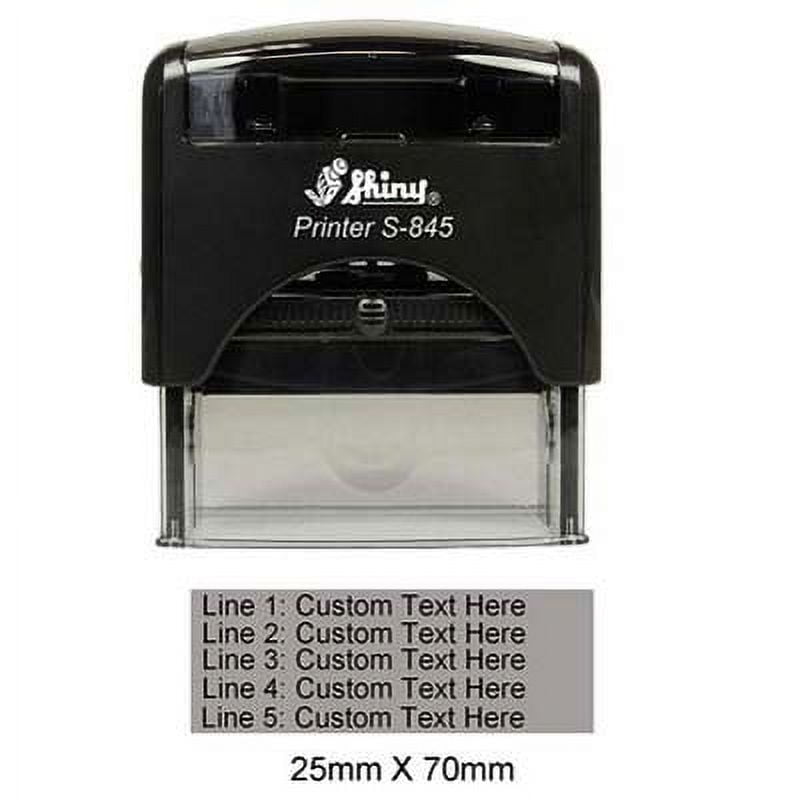 Self Inking Rubber Stamp Shiny Stamper Upto 5 Lines Of Custom Text 25mm ...