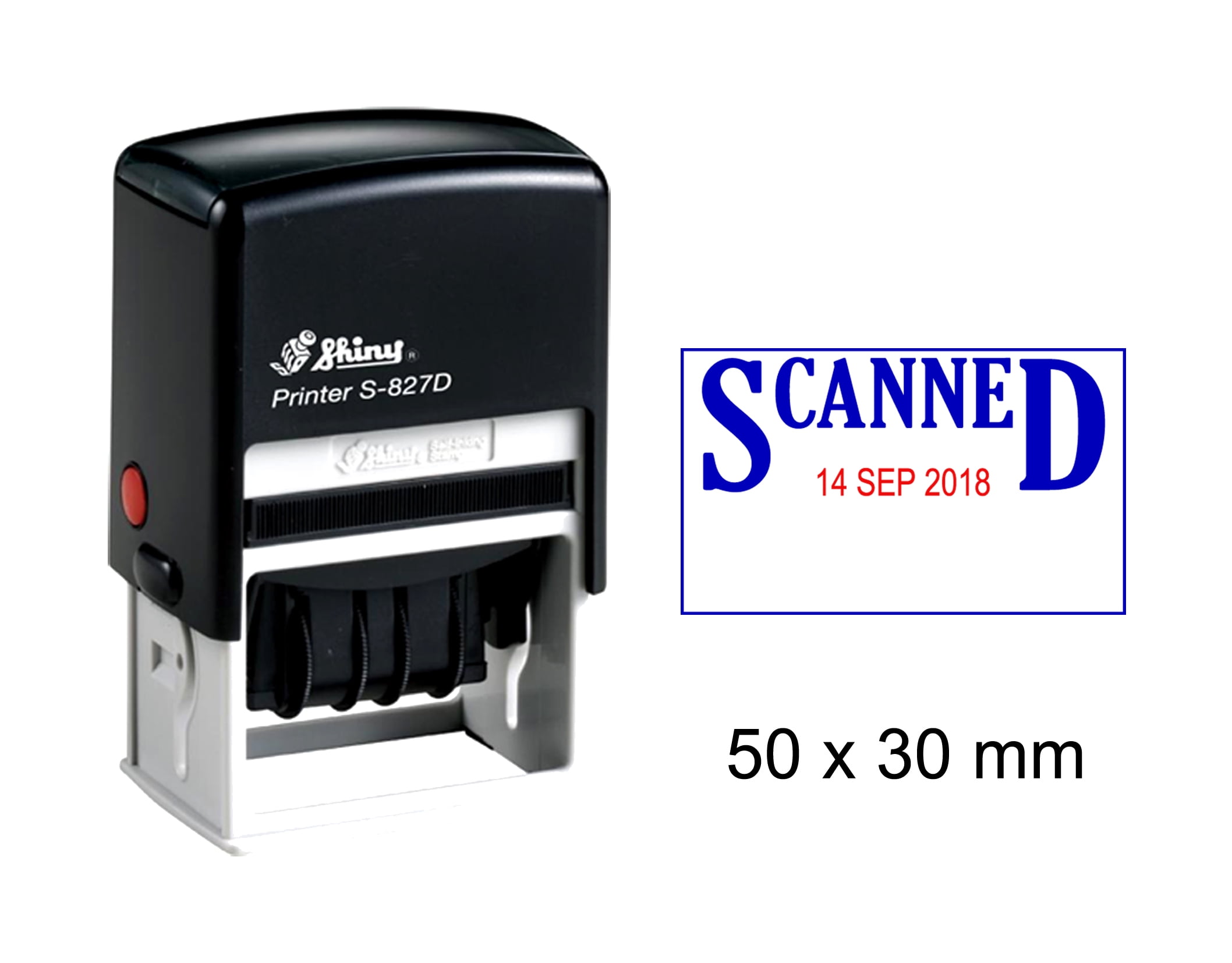 Self Inking Shiny Date Stamp With Scanned Text Ofiice Stationary Rubber ...