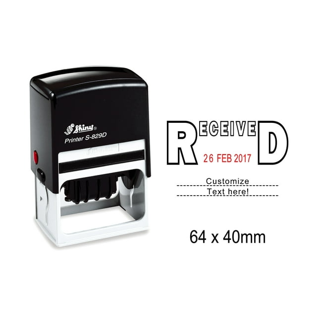 Self Inking Shiny Date Stamper With Received & Customize Text Here Text ...