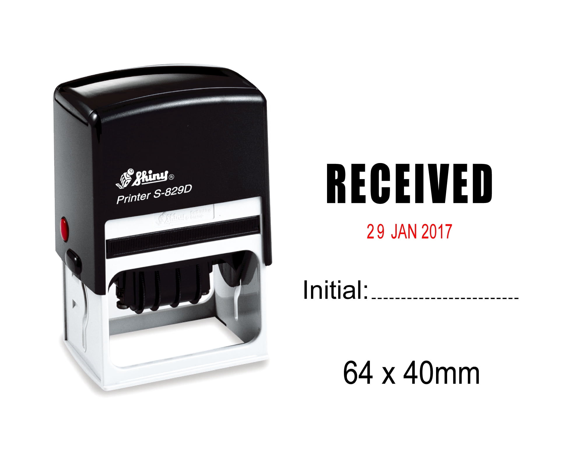 Self Inking Shiny Date Stamper With Received & Initial Text Ofiice ...