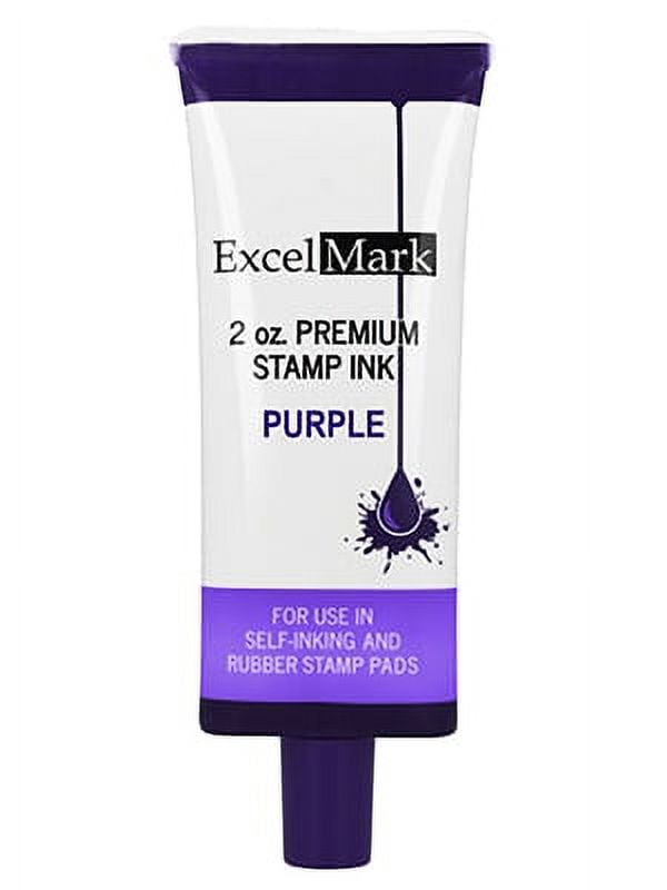 Self Inking Stamp Refill Ink by ExcelMark - 2 oz. - Purple Ink - SHIPS ...