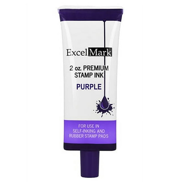 Self Inking Stamp Refill Ink by ExcelMark - 2 oz. - Purple Ink - SHIPS ...