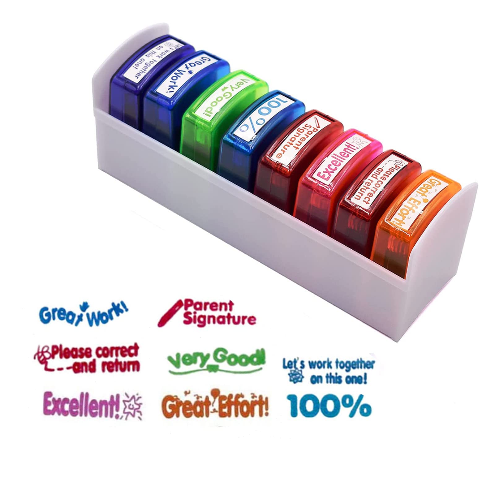 Self-Inking Teacher Stamp Set (8PCS) for Grading Classroom Teachers ...