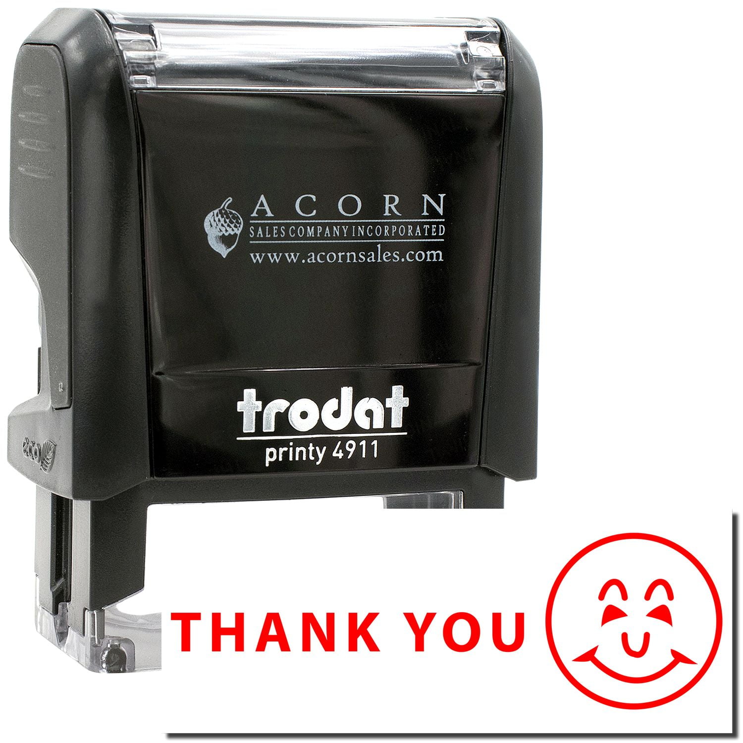 Self-Inking Thank You with Smiley Stamp, Trodat Printy 4911, Press and ...