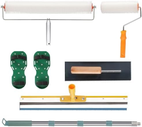 Self Levelling Cement Tool Kit, Adjustable Extension Pole, Floor Roller ...