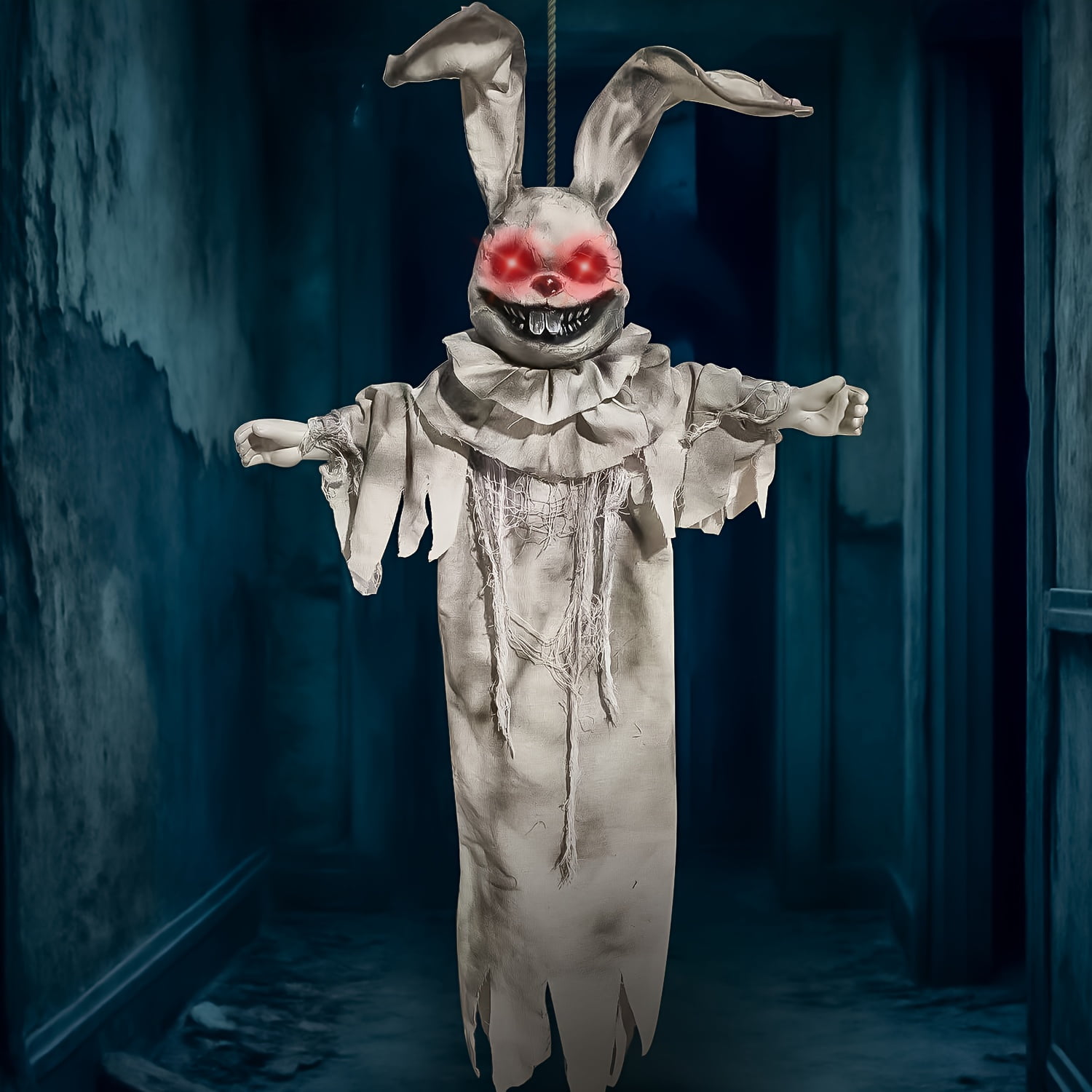 Self-Lit Glowing Eyes Horror Rabbit Hanging Decoration - Spooky ...