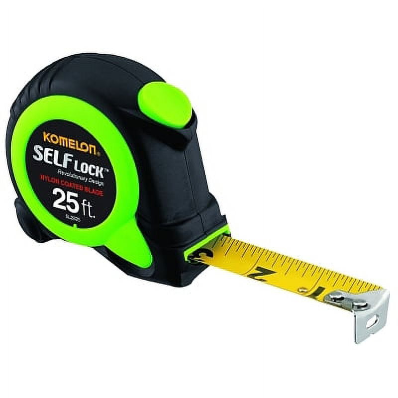 Self Lock Measuring Tape, 1 In X 25 Ft, Green/Black | Bundle of 5 Each ...