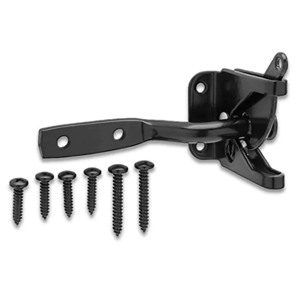 Self Locking Automatic Gravity Lever Fence Gate Latch, Steel, Black ...