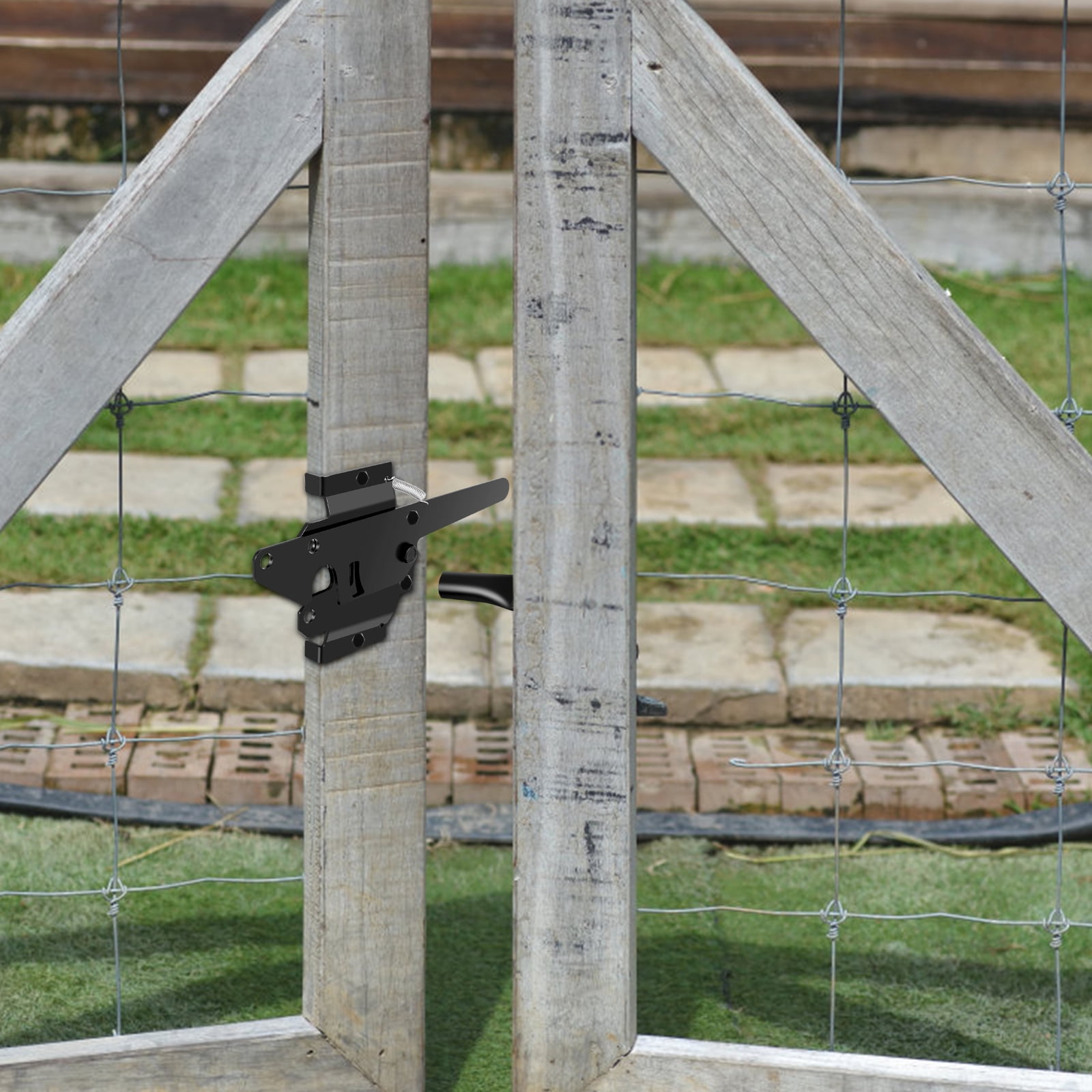 Self-Locking Gate Latch Automatic Gravitation Fence Latch Heavy Duty ...