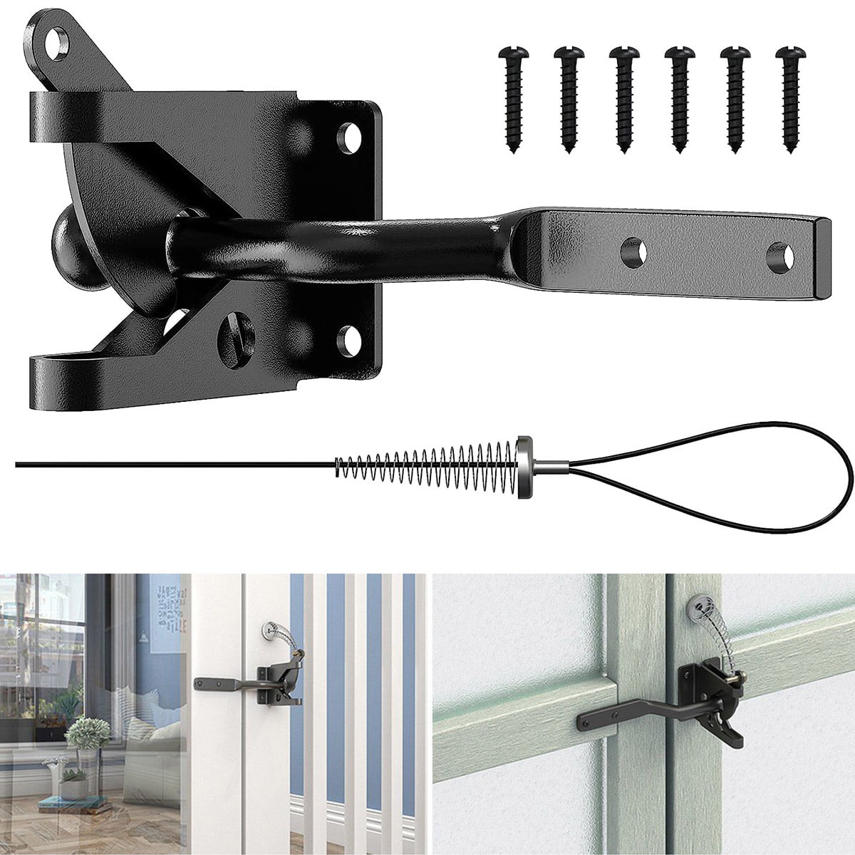 Self-Locking Gate Latch, Automatic Gravity Lever Latch, Carbon Steel ...