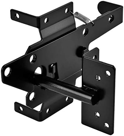 Self-Locking Gate Latch - Post Mount Automatic Gravity Lever Wood Fence ...