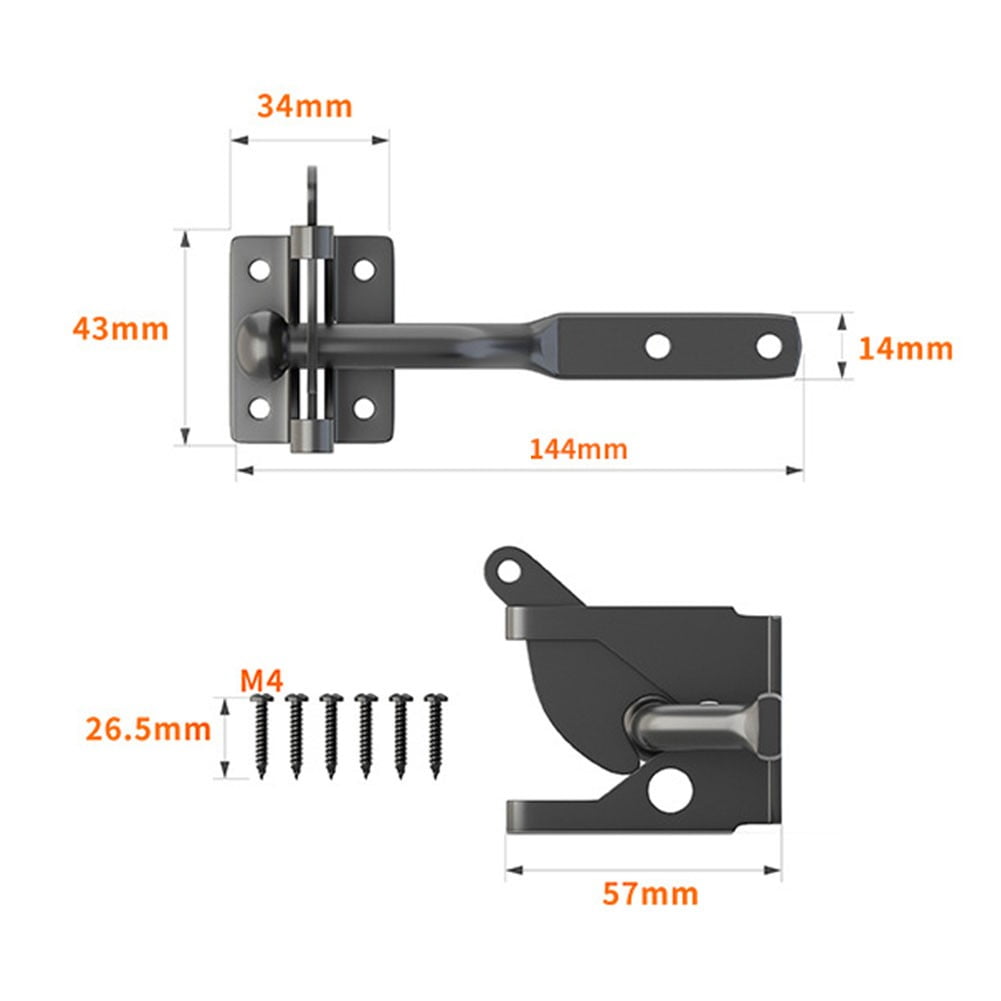 Self-Locking Gate Latch for Wooden Fence, Automatic Gravity Lever Door ...