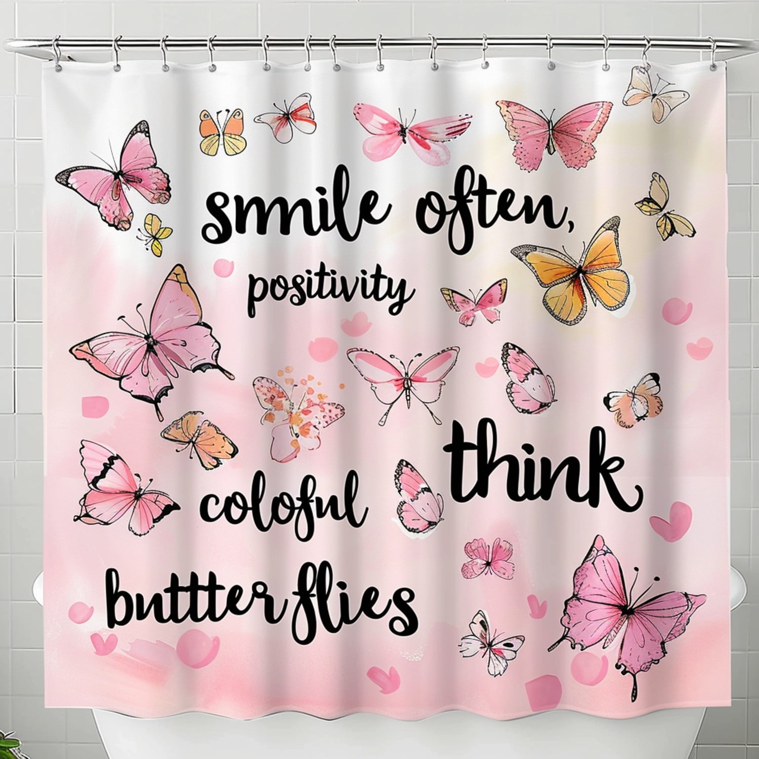 Self-Love Butterfly Theme Curtain with Positive Affirmations ...