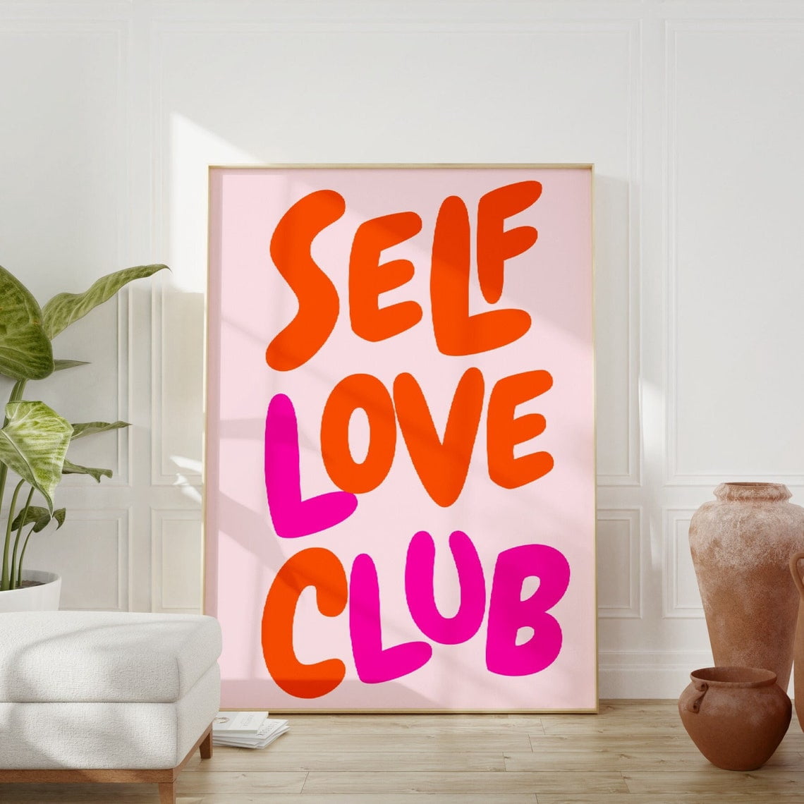 Self Love Club Colorful Self Care Wall Art, Unframed Paper Print Size ...