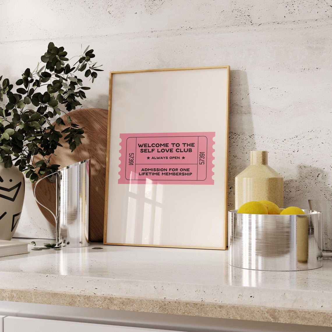 Self Love Club Print Self Love Poster Admission Ticket Wall Art ...