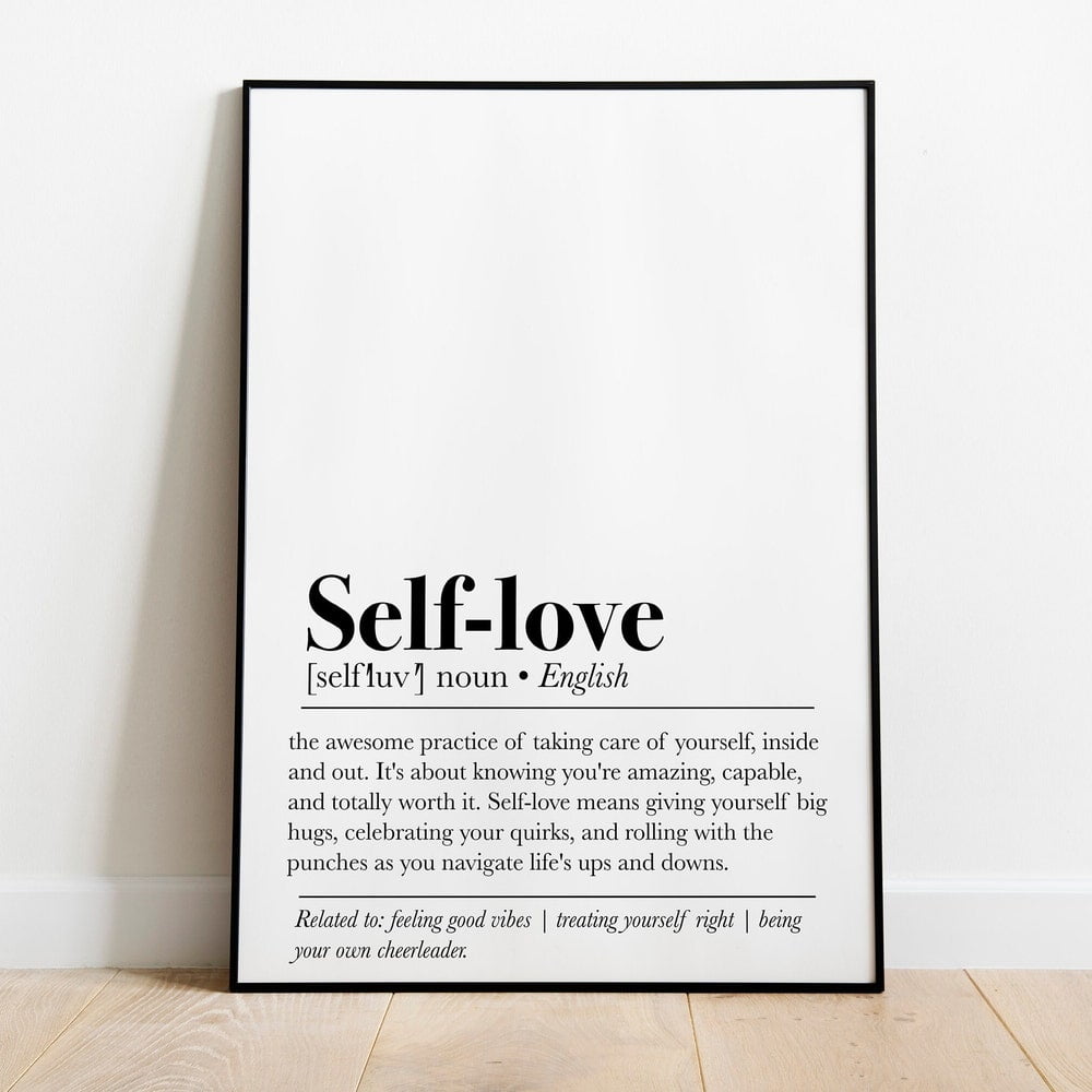 Self Love Definition Print, Self Love Print At Home, Self Love Wall Art ...