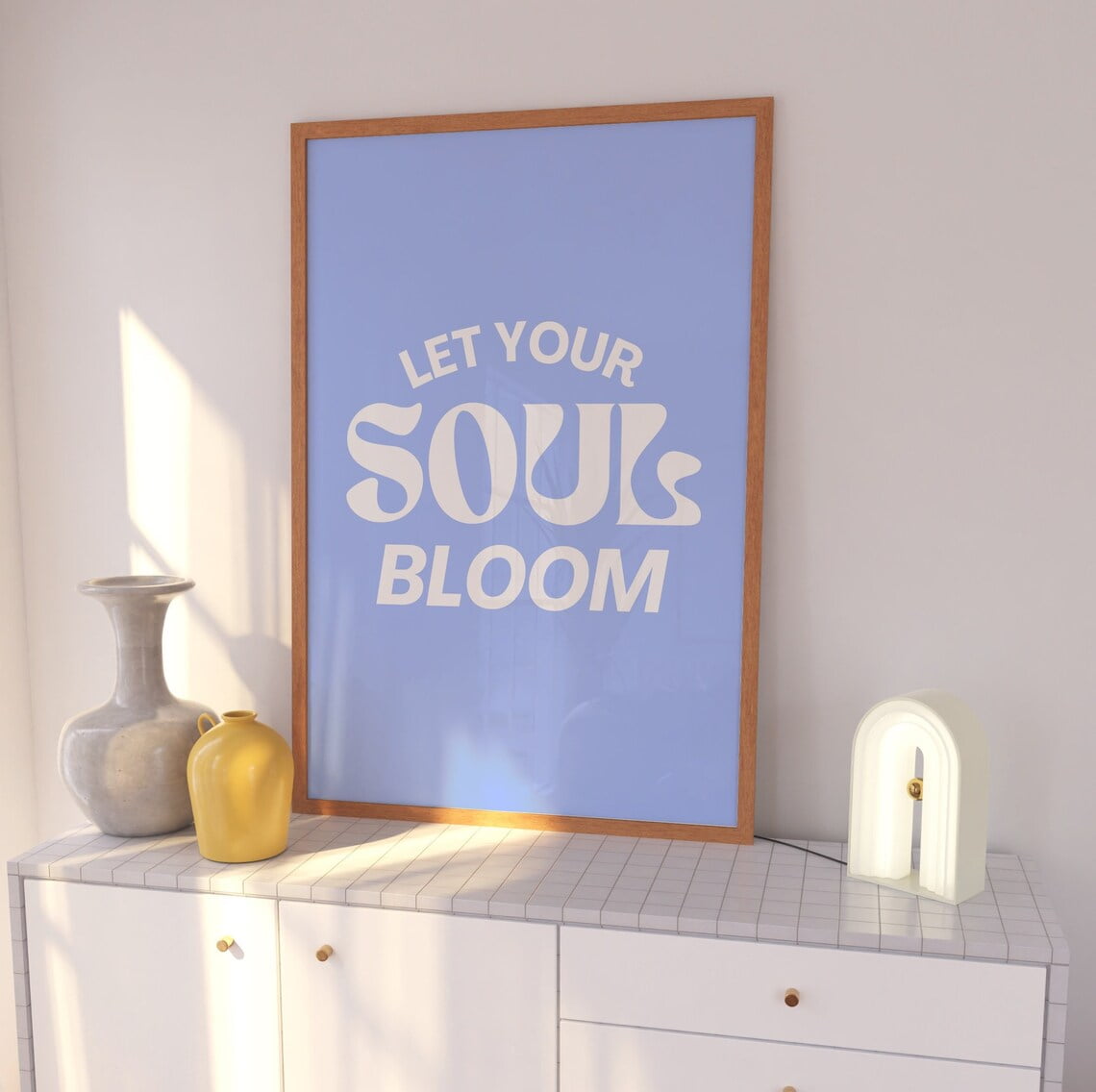 Self Love Poster, Affirmation Poster, Blue Wall Art, Y2K Poster, Blue ...