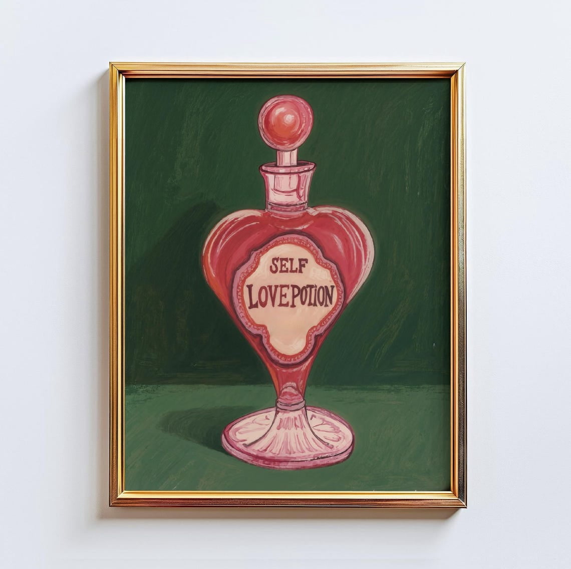 Self Love Potion Wall Art– Feminine Poster, Pink Perfume Bottle ...