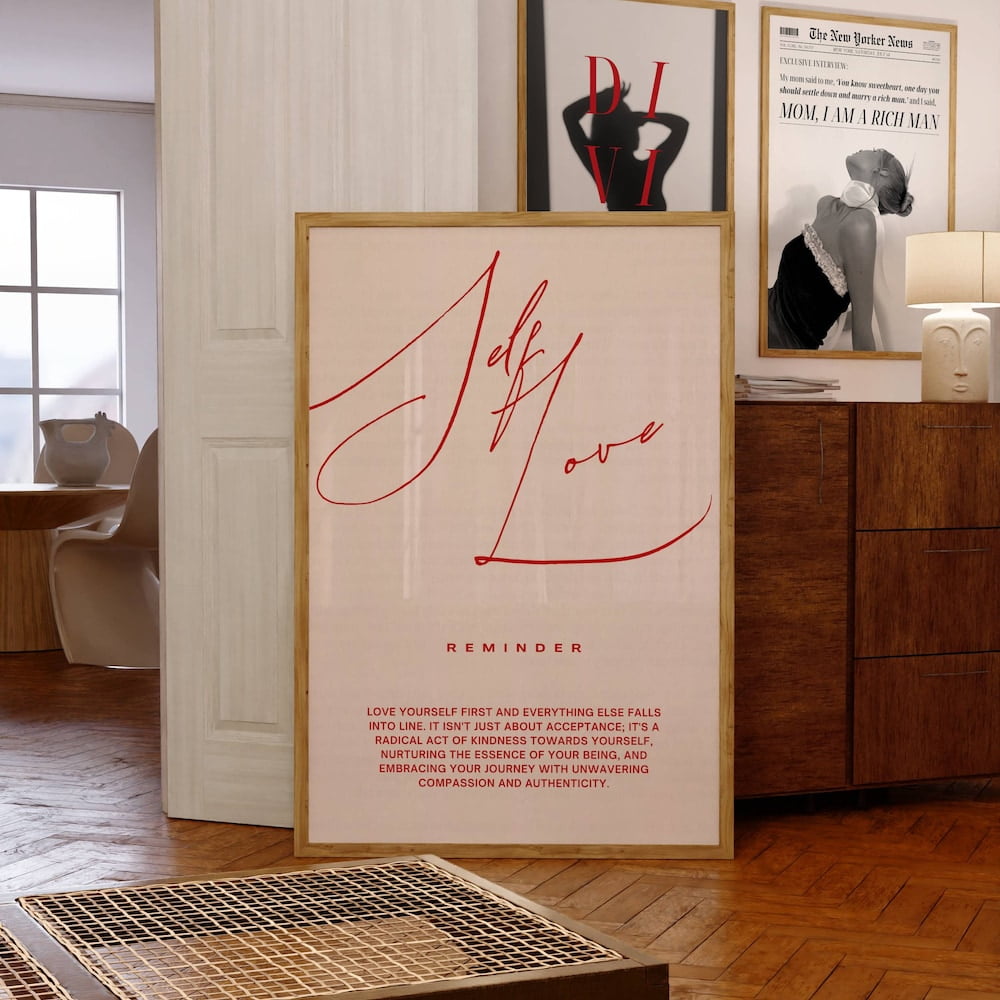 Self Love Print, Self Love Poster, Trendy Positivity Poster, Self Care ...