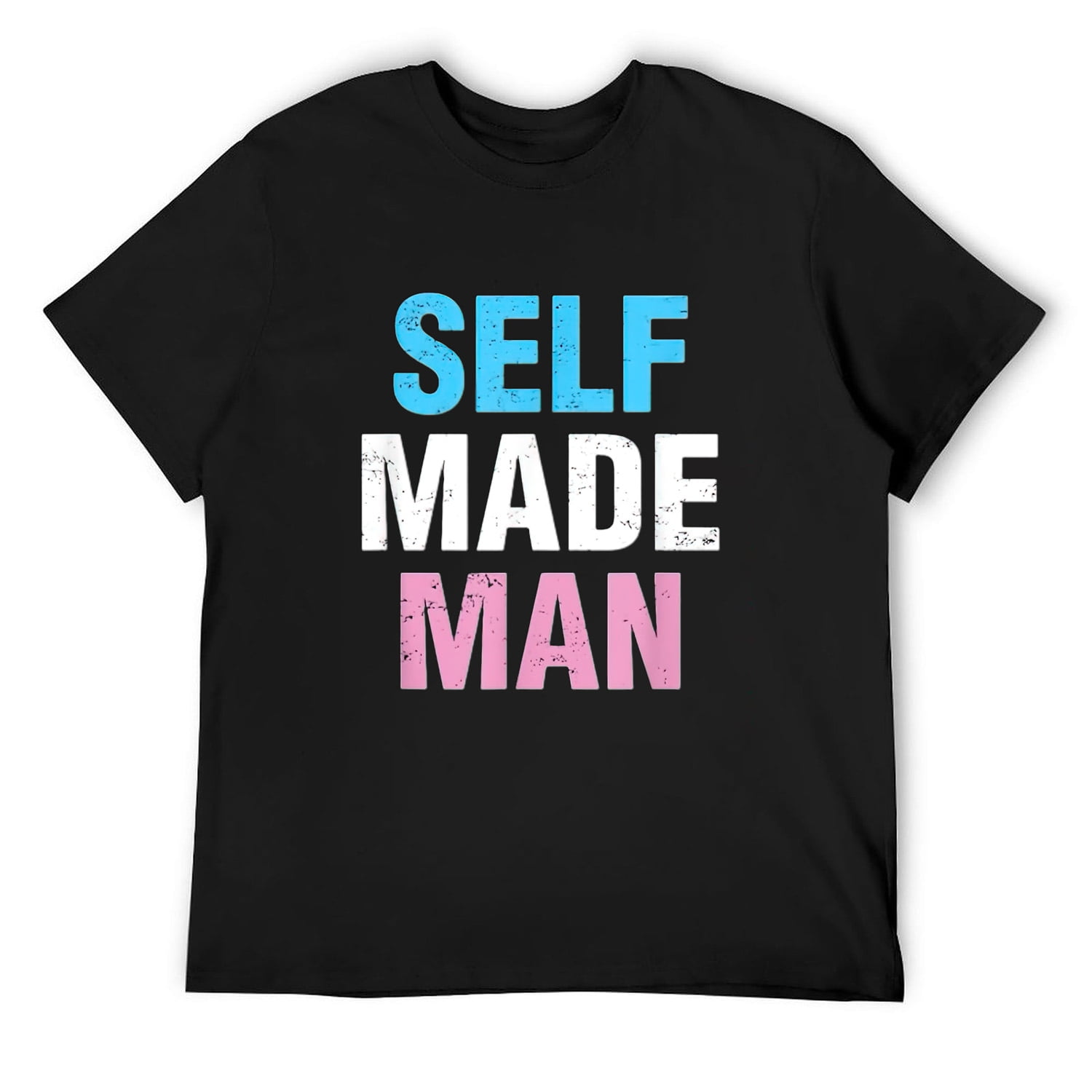 Self Made Man Ftm Transgender Flag Lgbtq Gift For Men Men T-Shirt Black ...