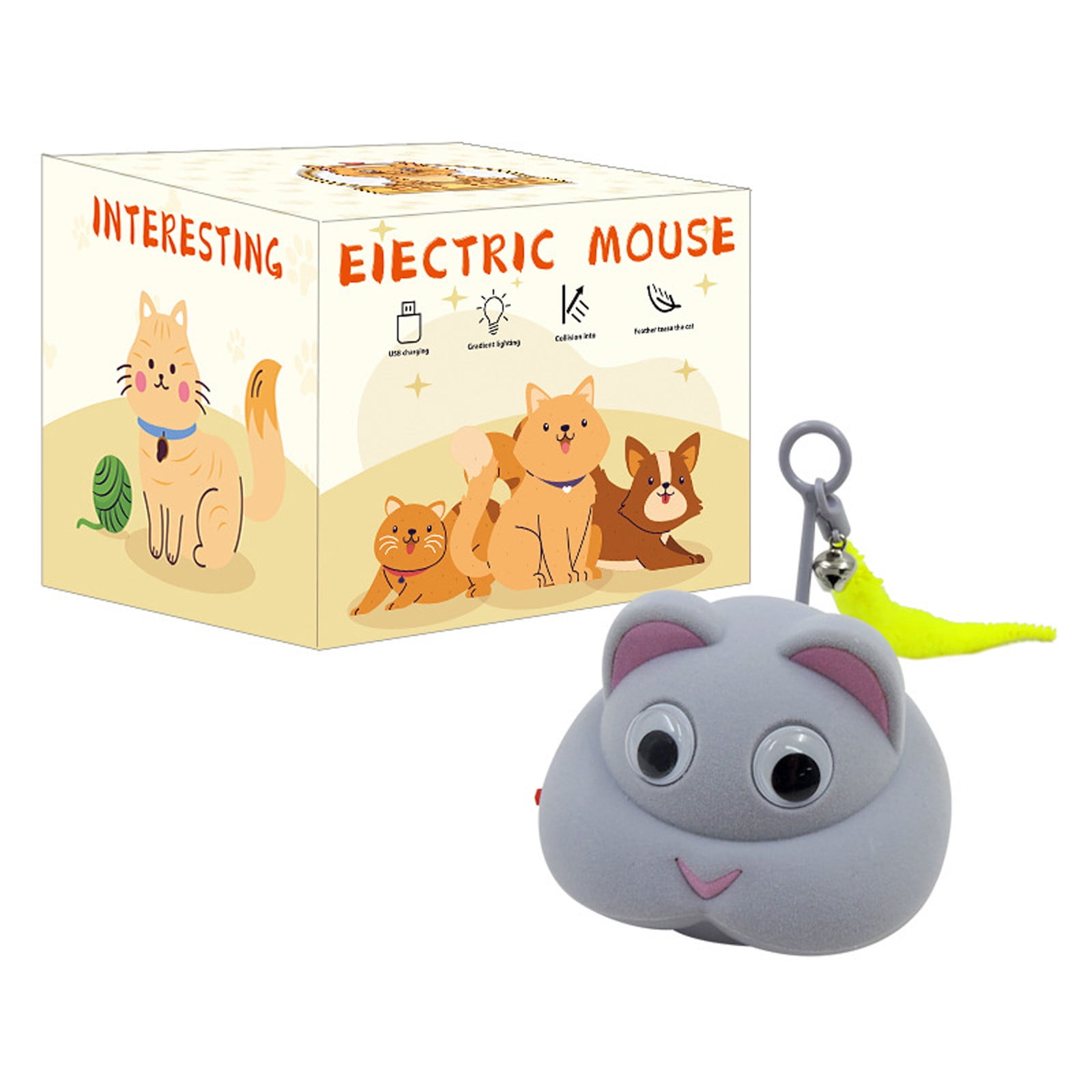 Self-Moving Interactive Pet Toy, Automatic Motion and Flashing Lights ...
