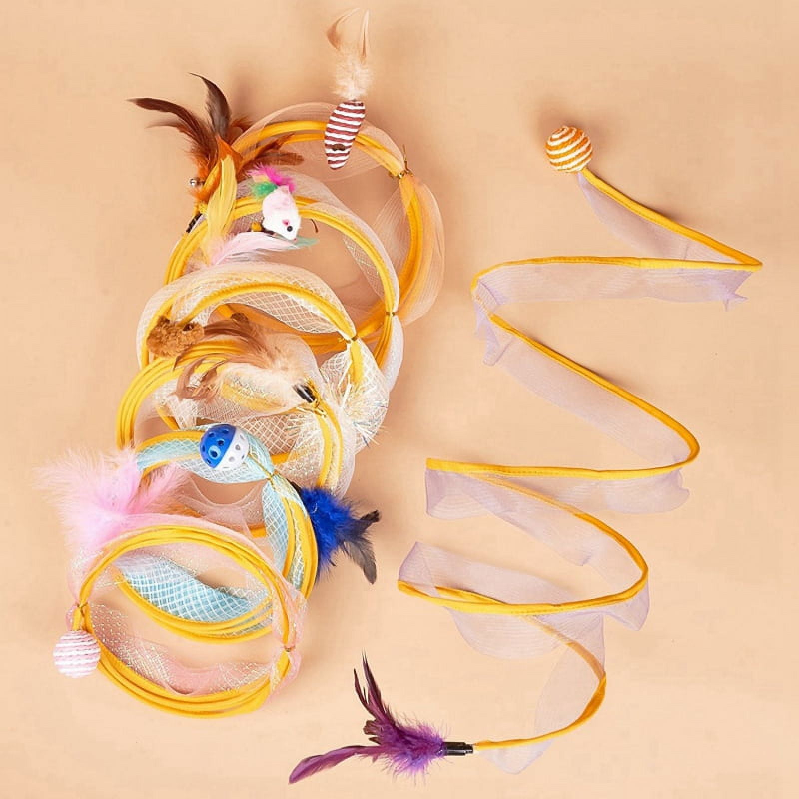 Self Play Cat Hunting Spiral Tunnel Toy,Portable Cattycoil Safe Toy ...