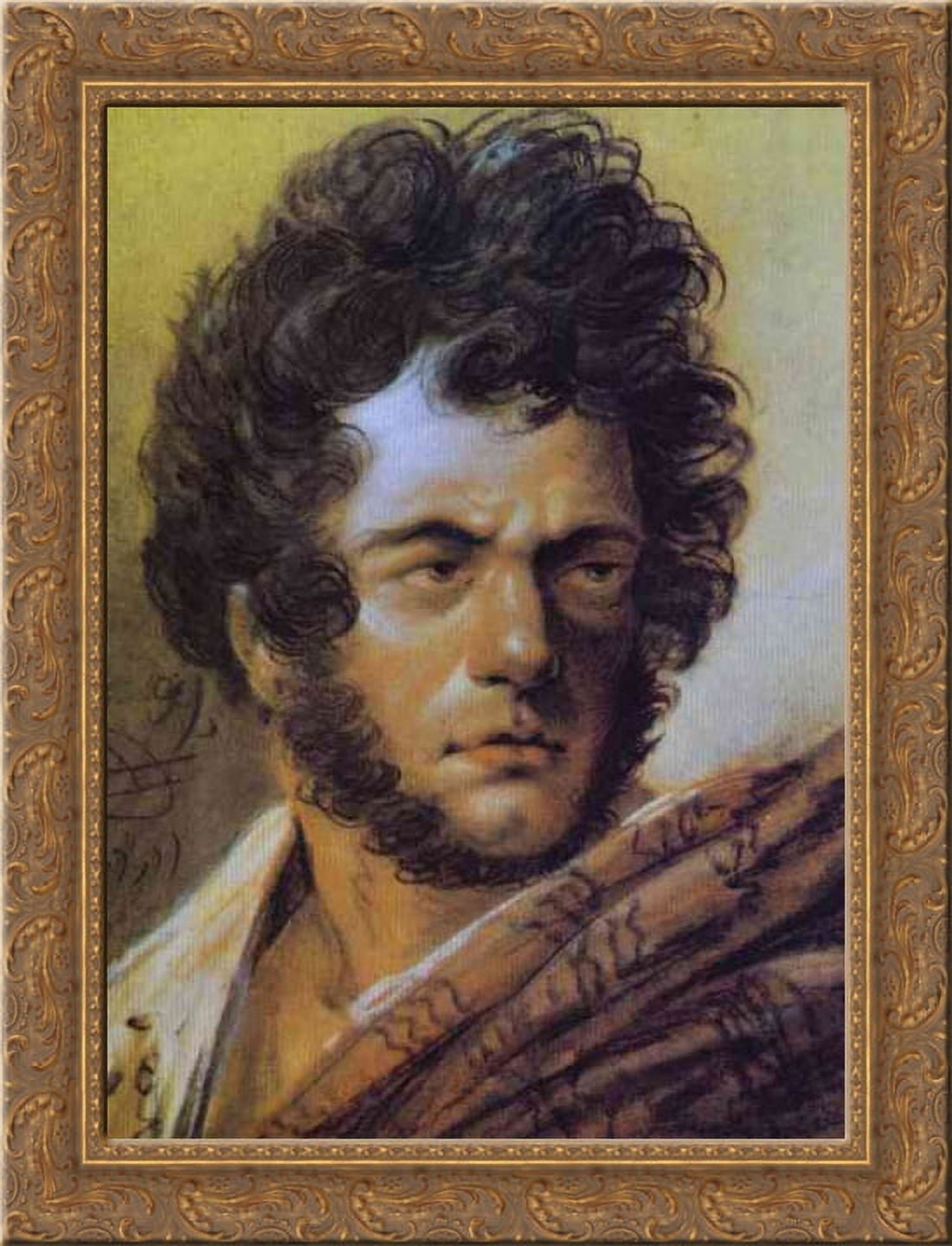 Self Portrait 20x24 Gold Ornate Wood Framed Canvas Art by Orlowski ...