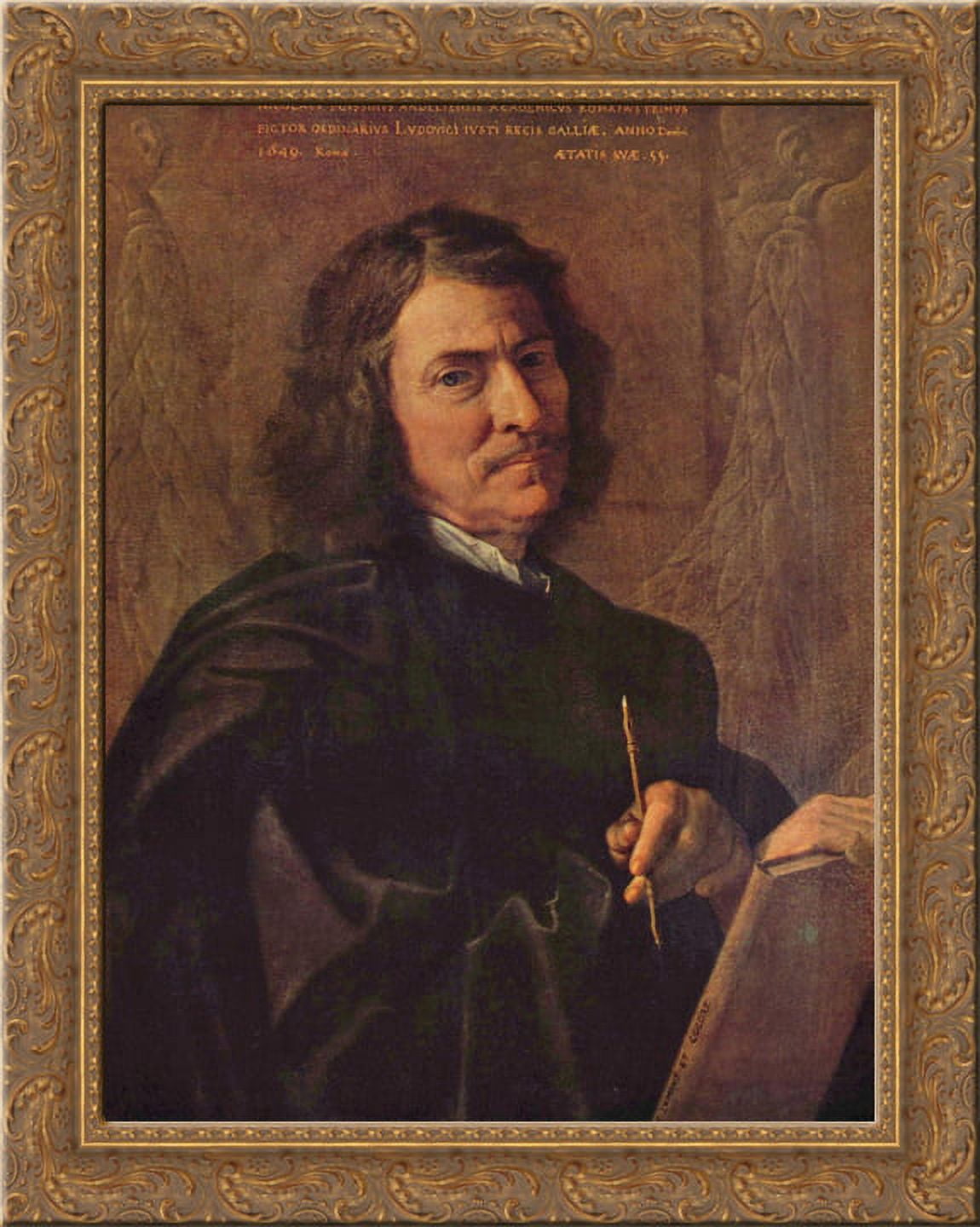Self Portrait 20x24 Gold Ornate Wood Framed Canvas Art by Poussin ...