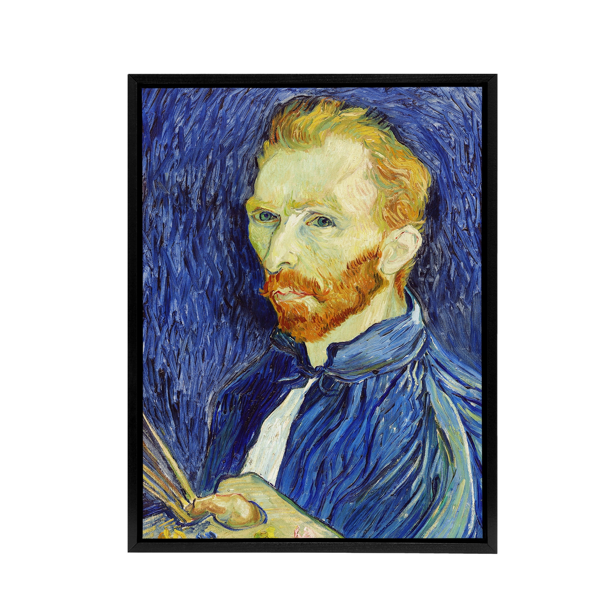 Self Portrait With Palette Van Gogh Vintage Black Framed Canvas Wall ...