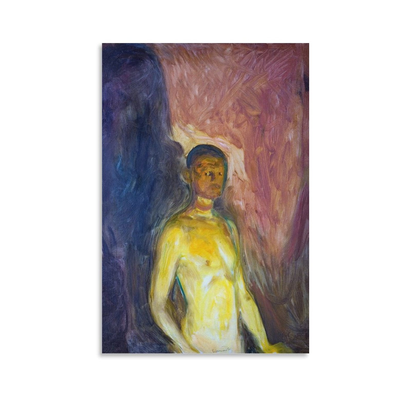 Self Portrait in Hell Edvard Munch Poster Room Aesthetic Poster Print ...