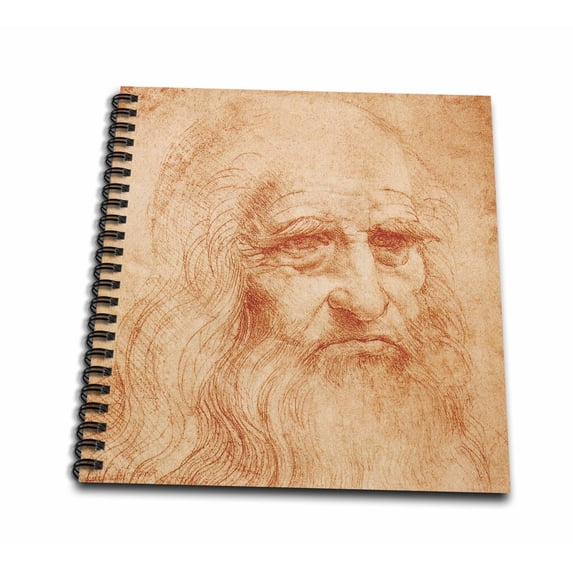 3dRose, Self Portrait red chalk by Leonardo da Vinci 1519, Drawing Book ...