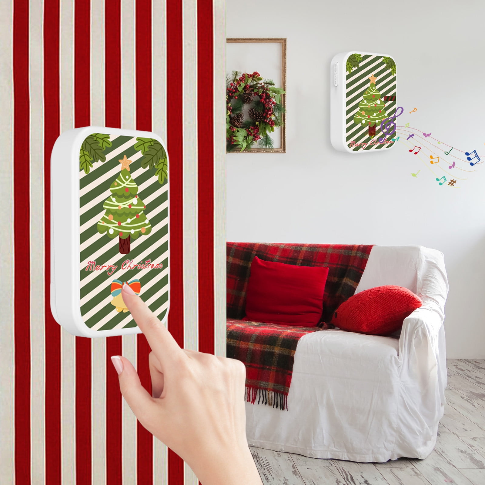 Self-Powered Wireless Doorbell with 150ft Range, 38 Ringtones & Elderly ...