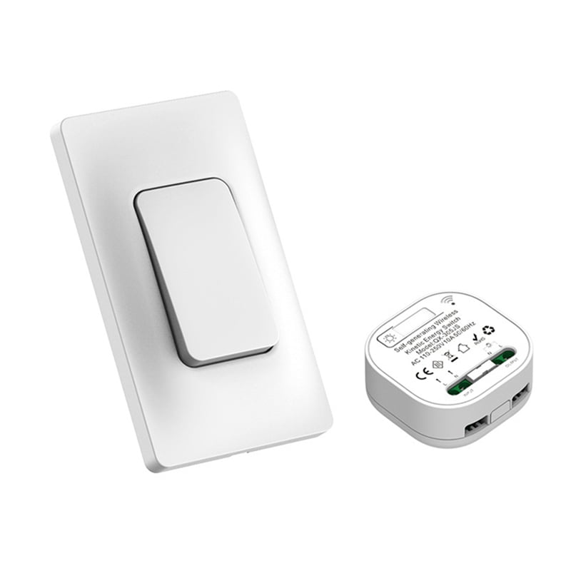 Self Powered Wireless Light Switch and Receiver Kit Remote Control Wall ...