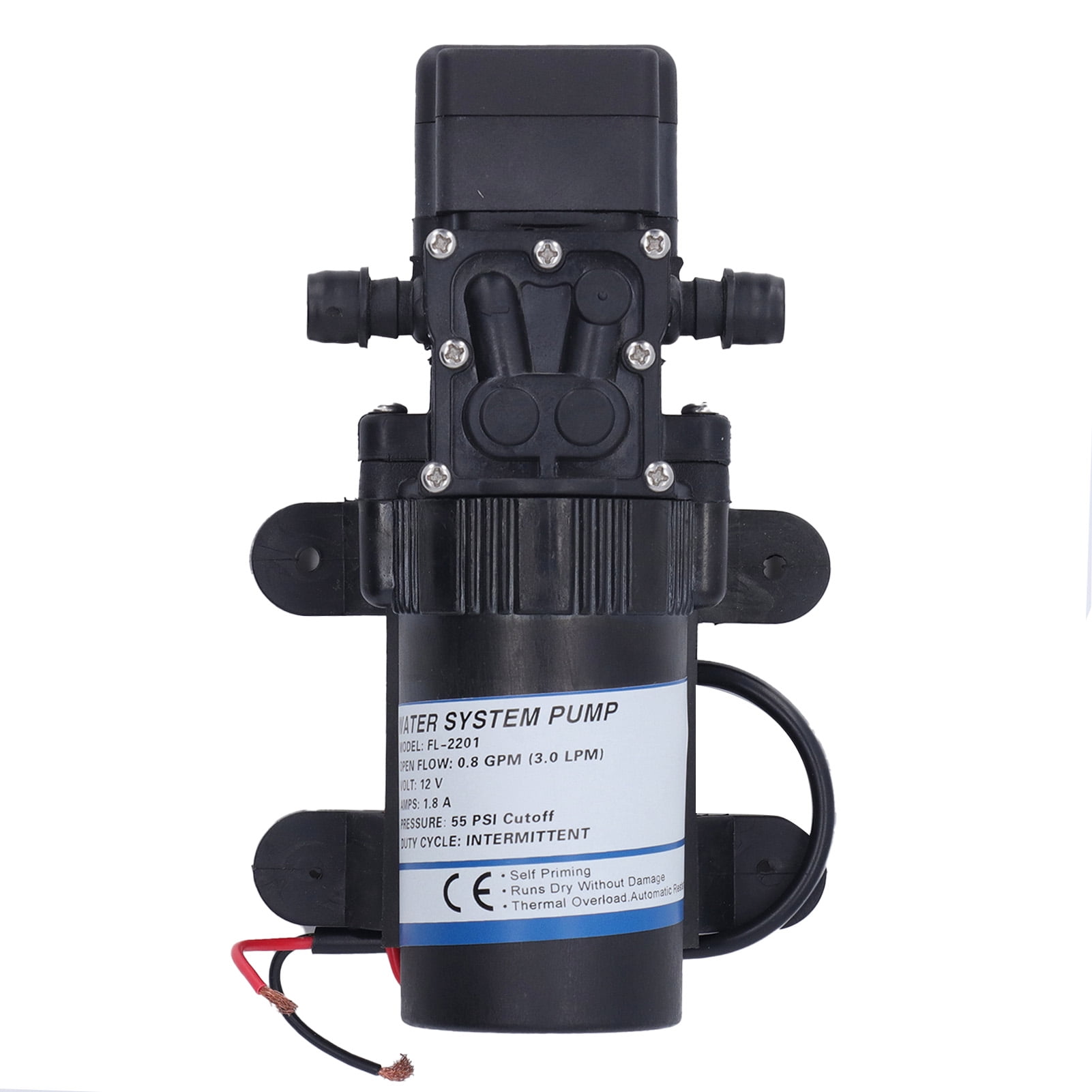 Self Priming Pump, DC 12V 1.8A Copper Motor 55PSI Pump Wide Application ...