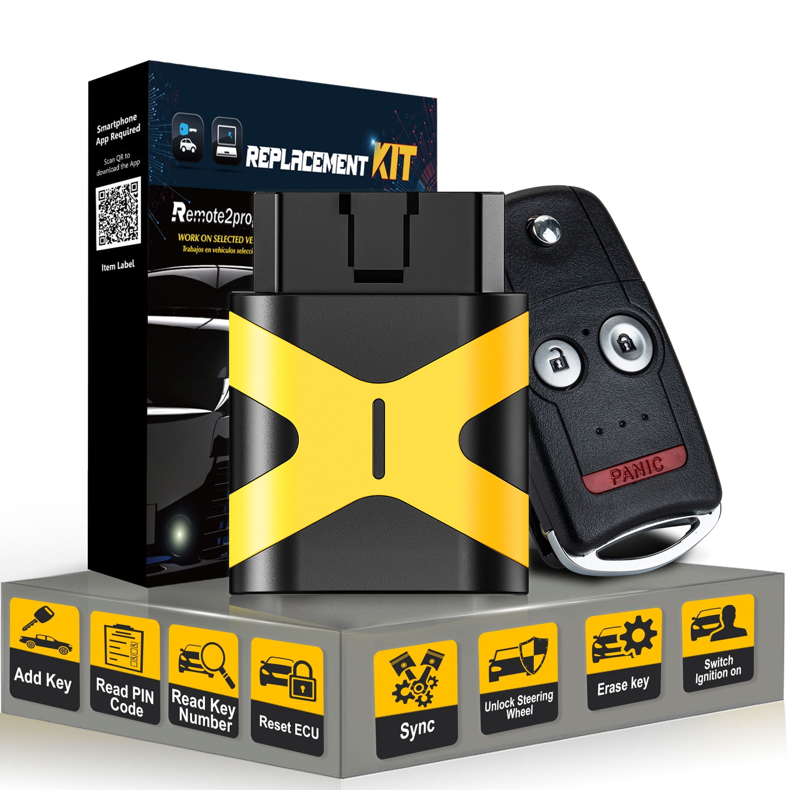 Self Programmable Car Key Fob and Key Fob Programmer Tool Keyless Entry ...